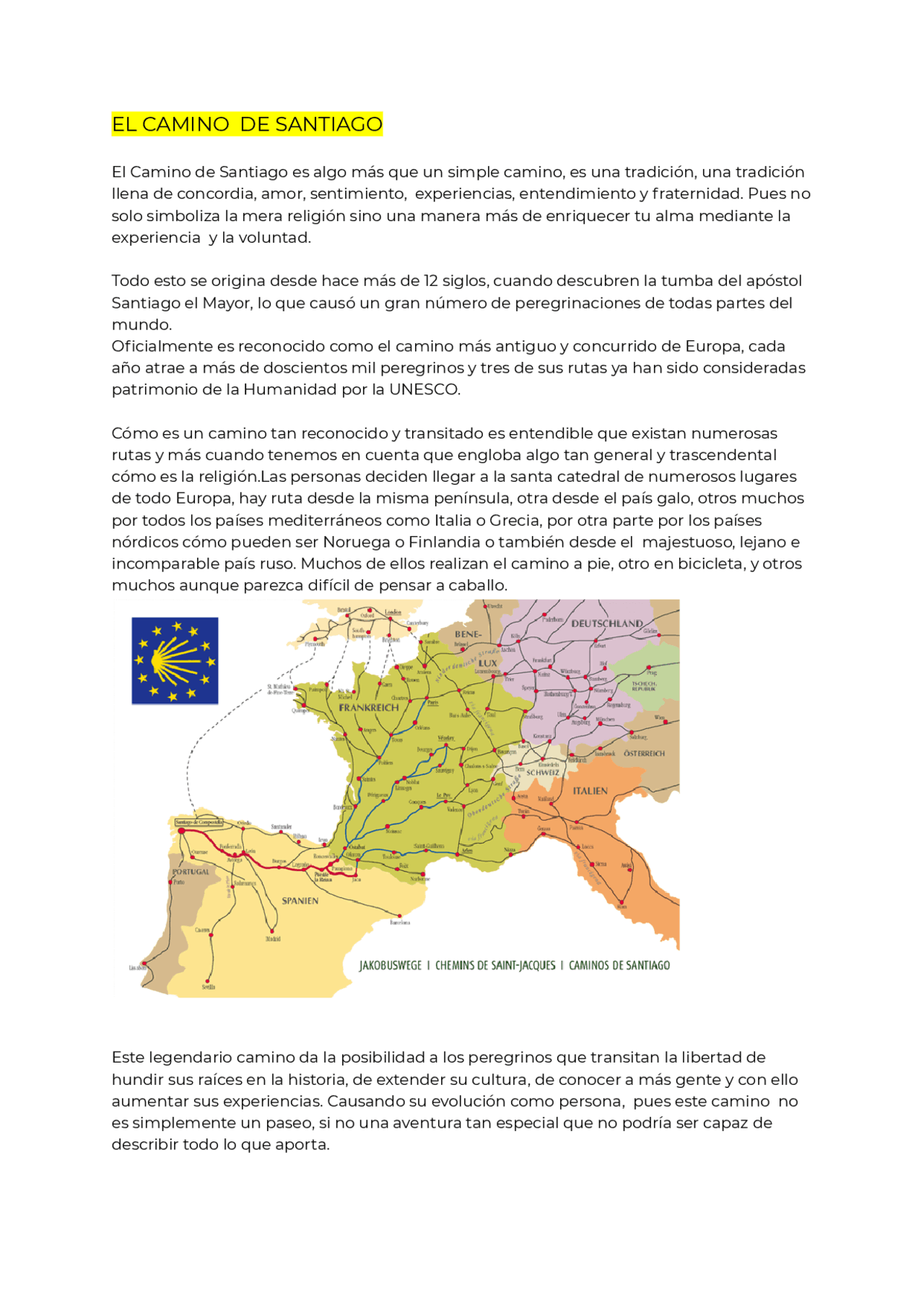 El Camino de Santiago - Docsity