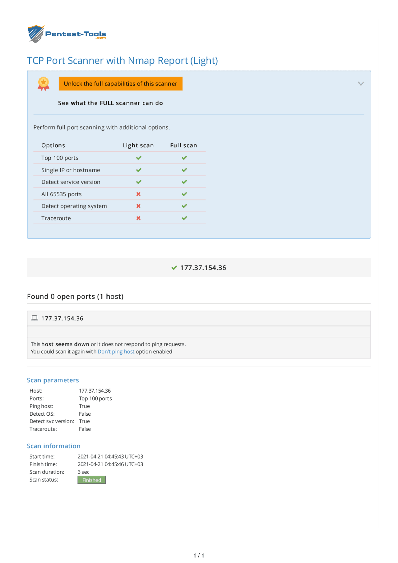 Scan Analise De Nmap Para Server Docsity