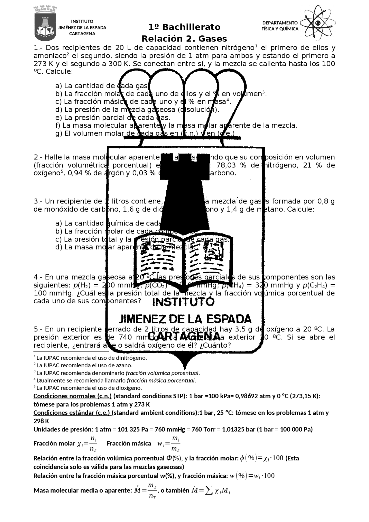 Ejercicios De Gases Exercícios De Física Docsity