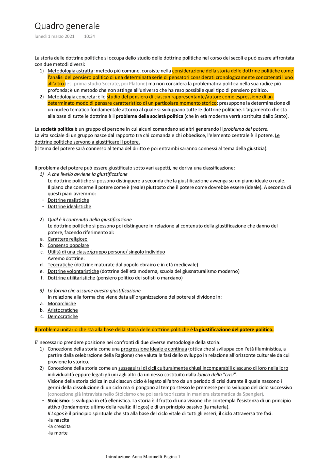 Appunti Completi Di Storia Delle Dottrine Politiche Docsity