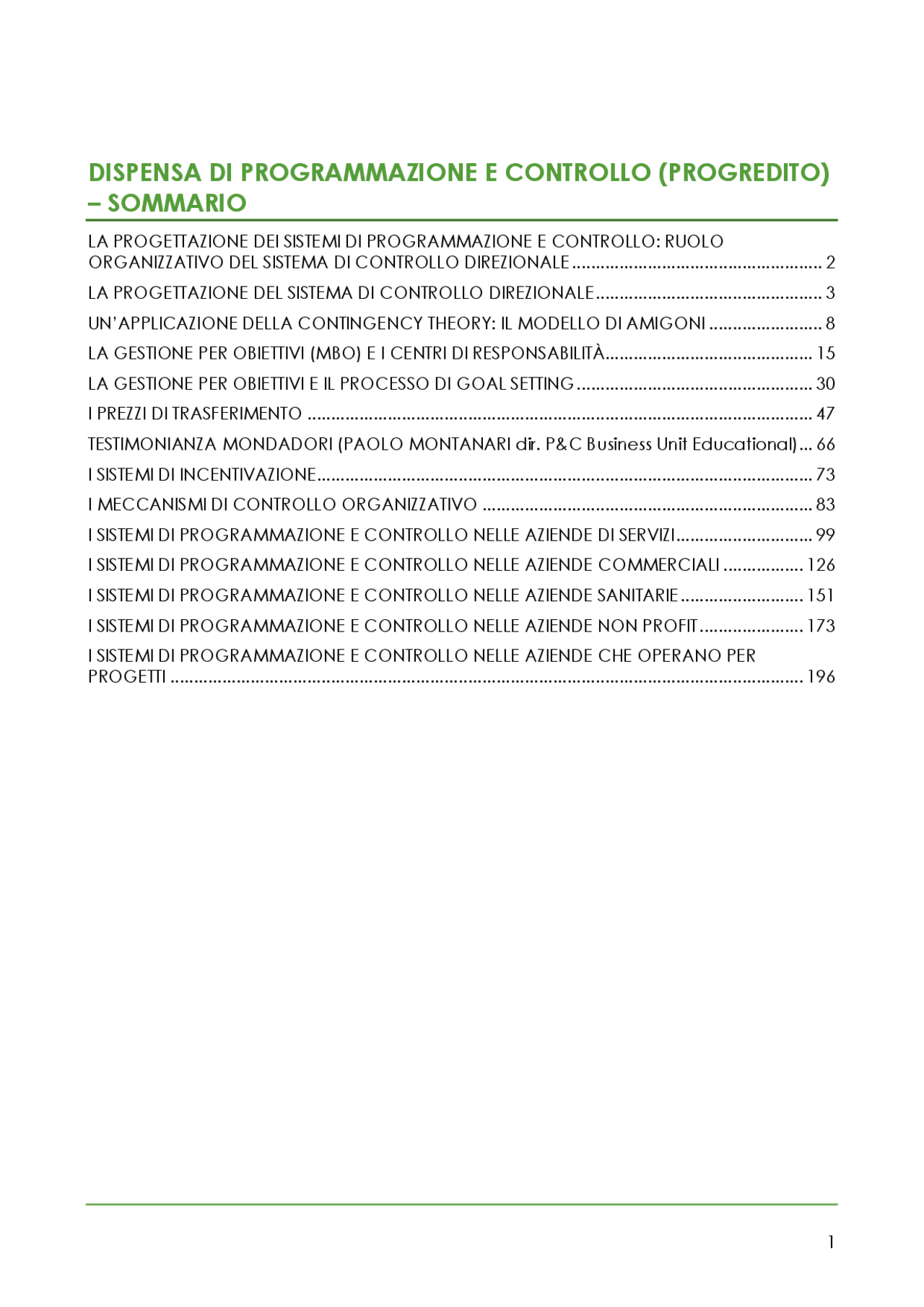 Dispensa Programmazione e Controllo (sistemi di controllo) | Dispense di Programmazione e ...