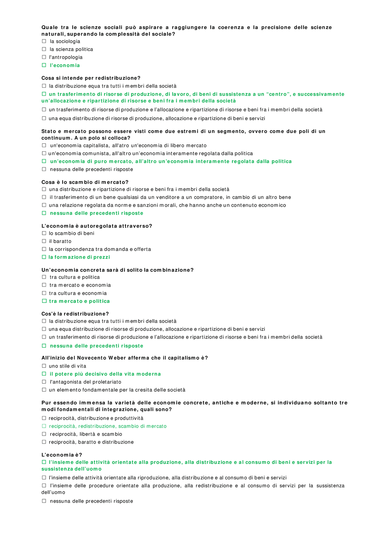 Test Svolti Modulo 1 Parte 1 Docsity