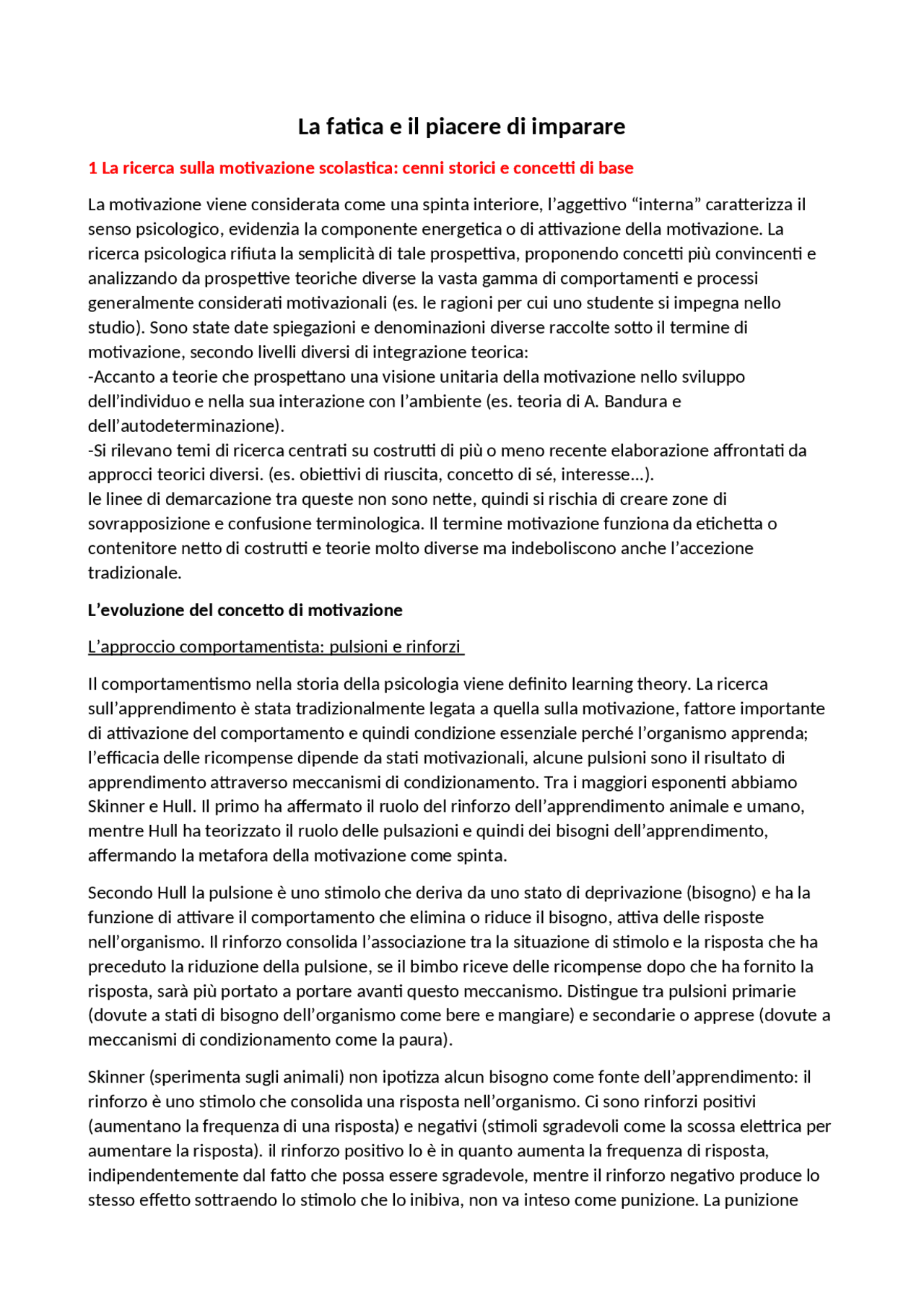 La Fatica E Il Piacere Di Imparare Docsity
