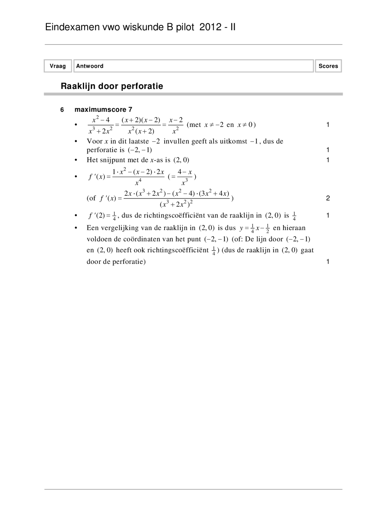Examen vwo wiskunde B pilot 2012 - II - Docsity