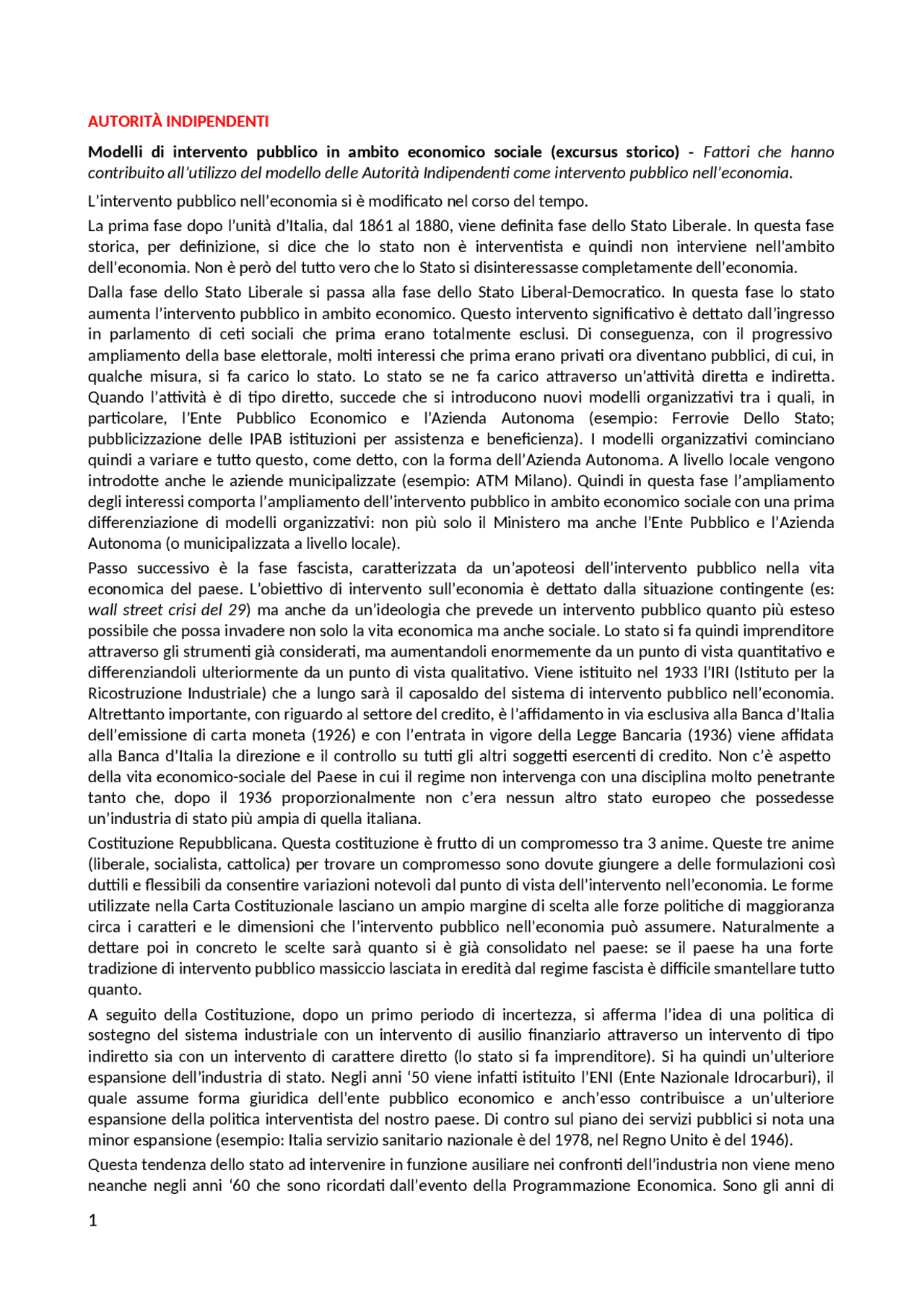 Diritto Delle Banche Autorità Indipendenti Professoressa Frego Docsity