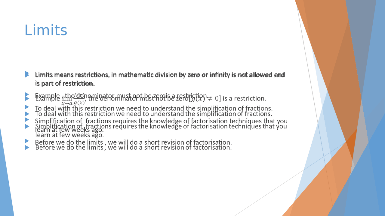 Introduction To Limits Docsity