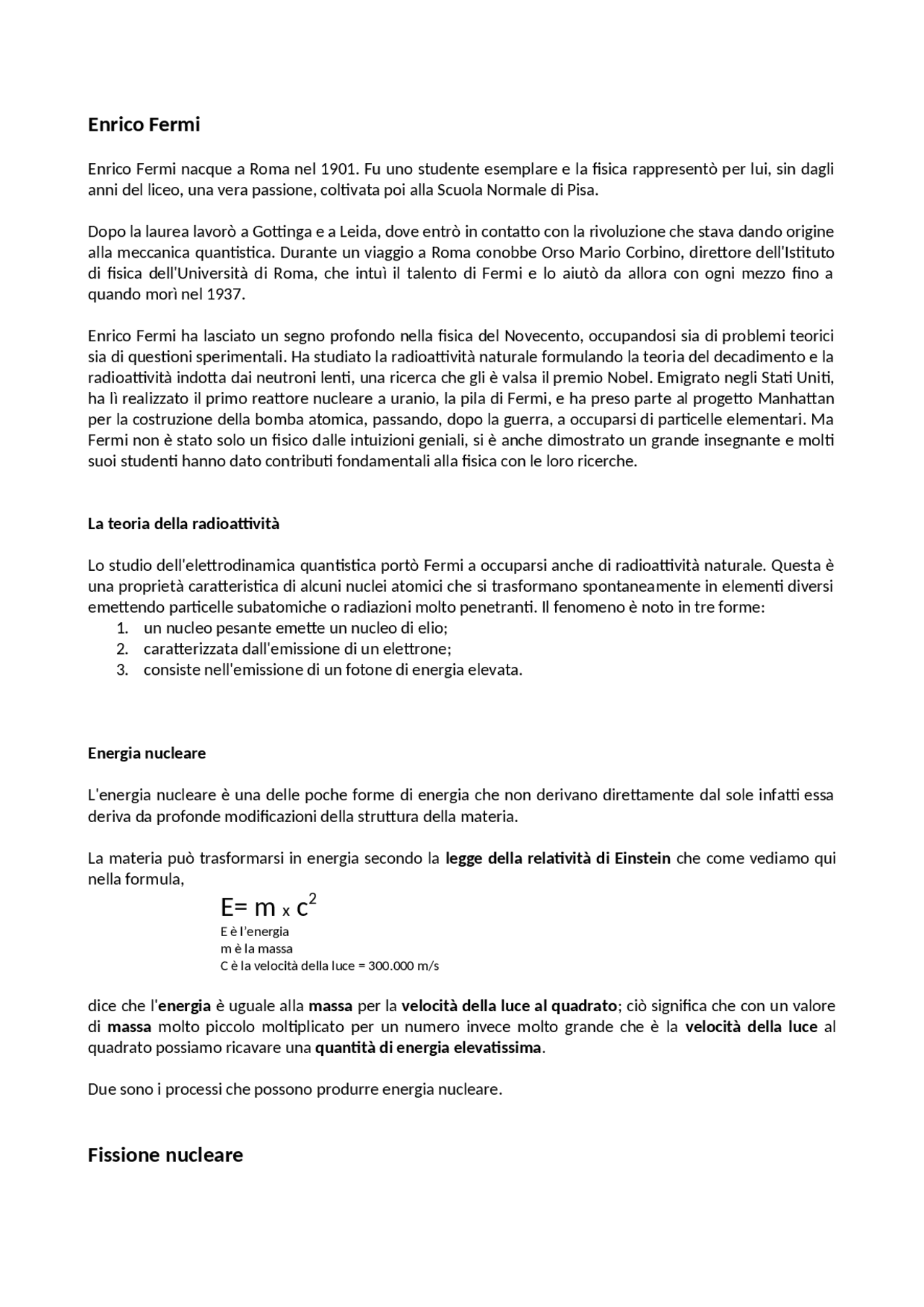 Fusione e scissione nucleare - Docsity