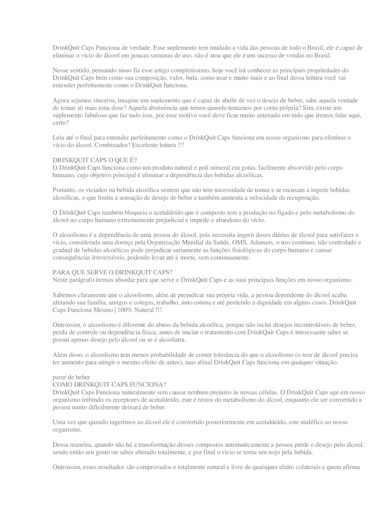 DrinkQuit Caps Funciona? DrinkQuit Caps Vale a Pena? DrinkQuit Caps Reclame Aqui - Docsity