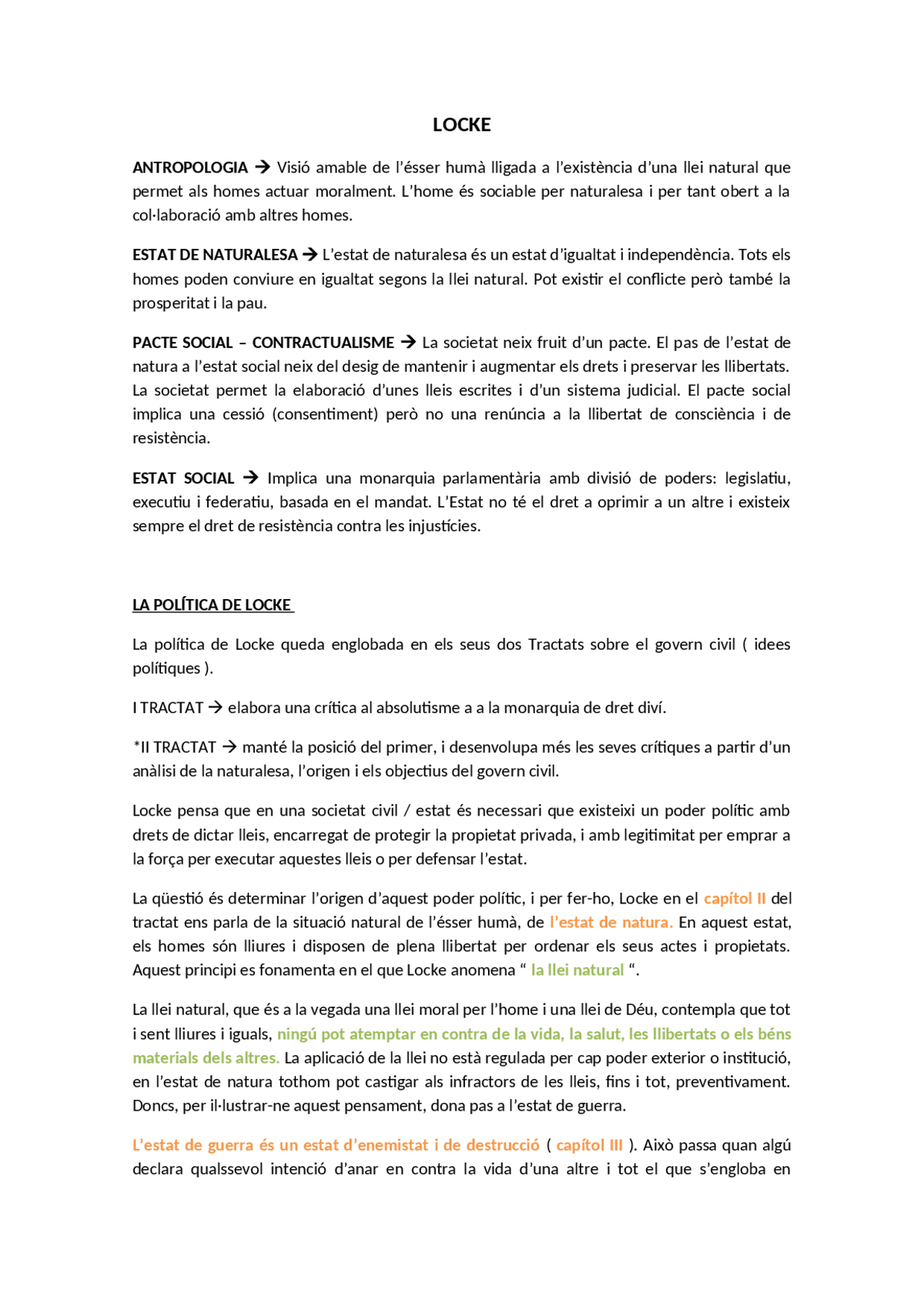 APUNTS LOCKE SELECTIVITAT - Docsity