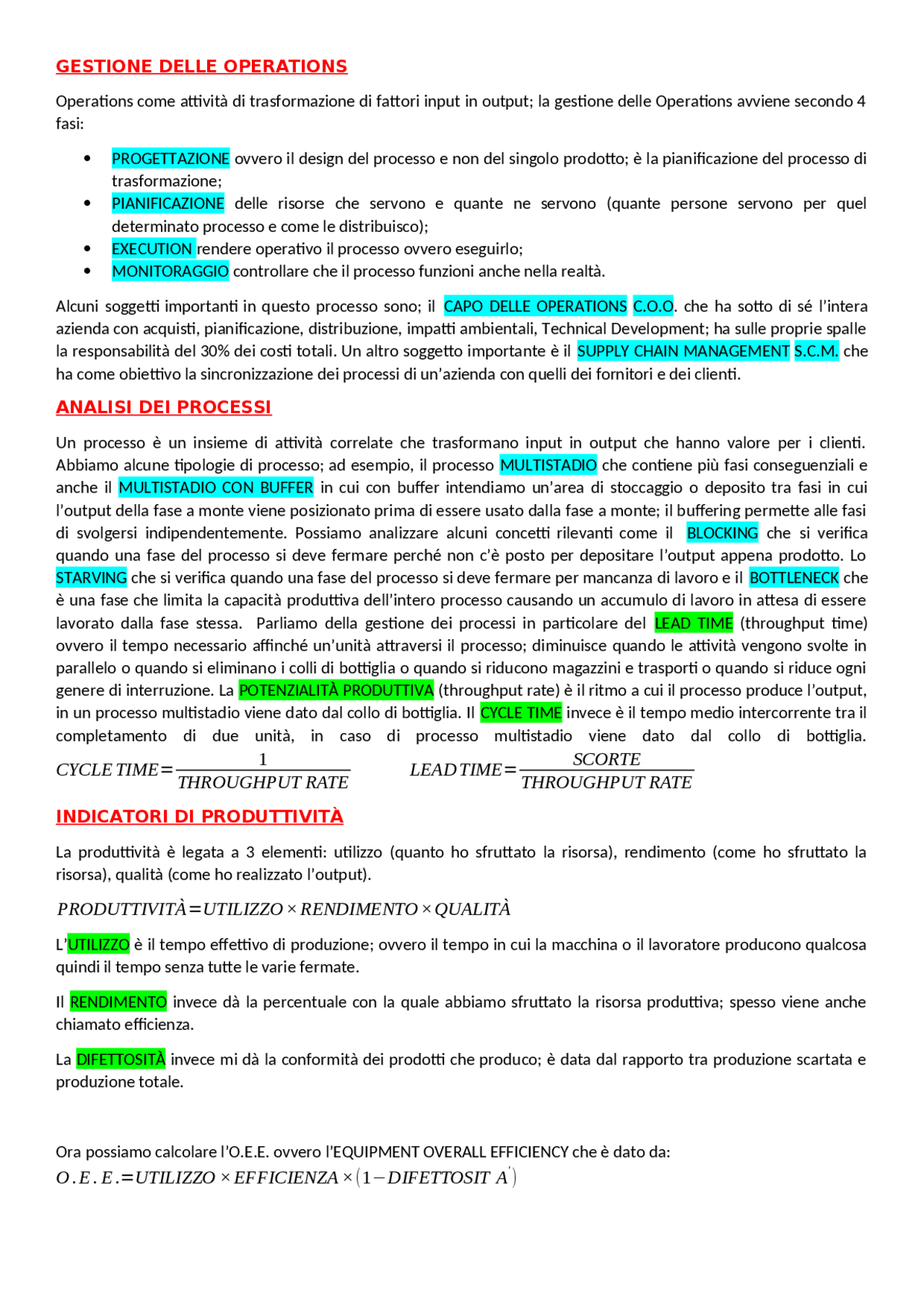 Riassunto Gestione Della Produzione E Logistica Docsity