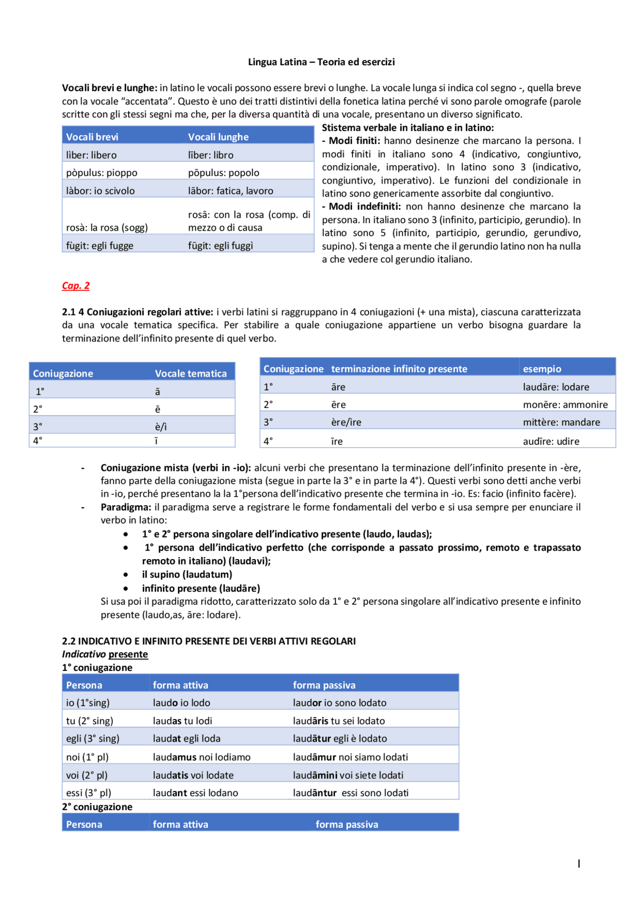 Grammatica Latina Con Tabella Complementi Docsity