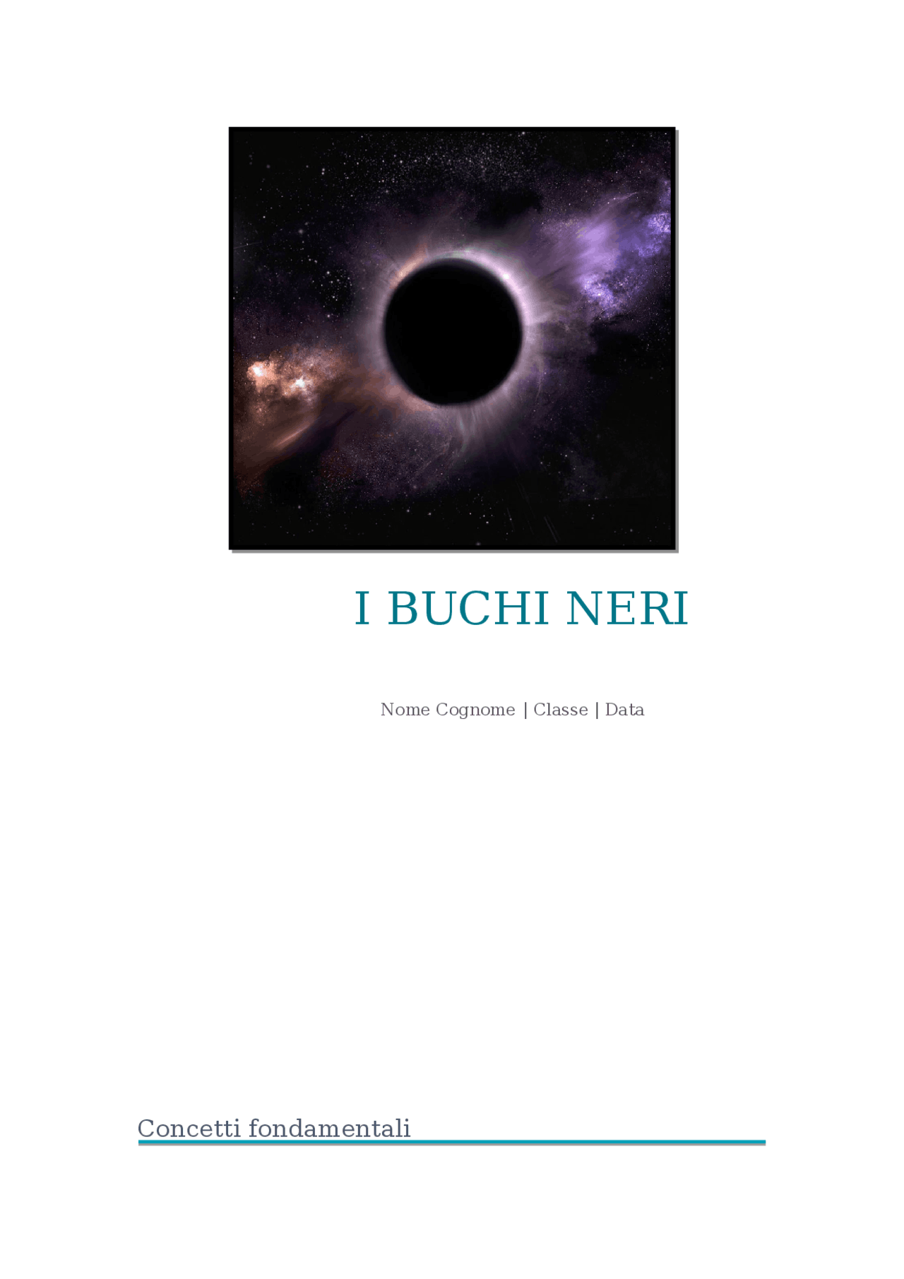 I Buchi Neri Relazione Docsity