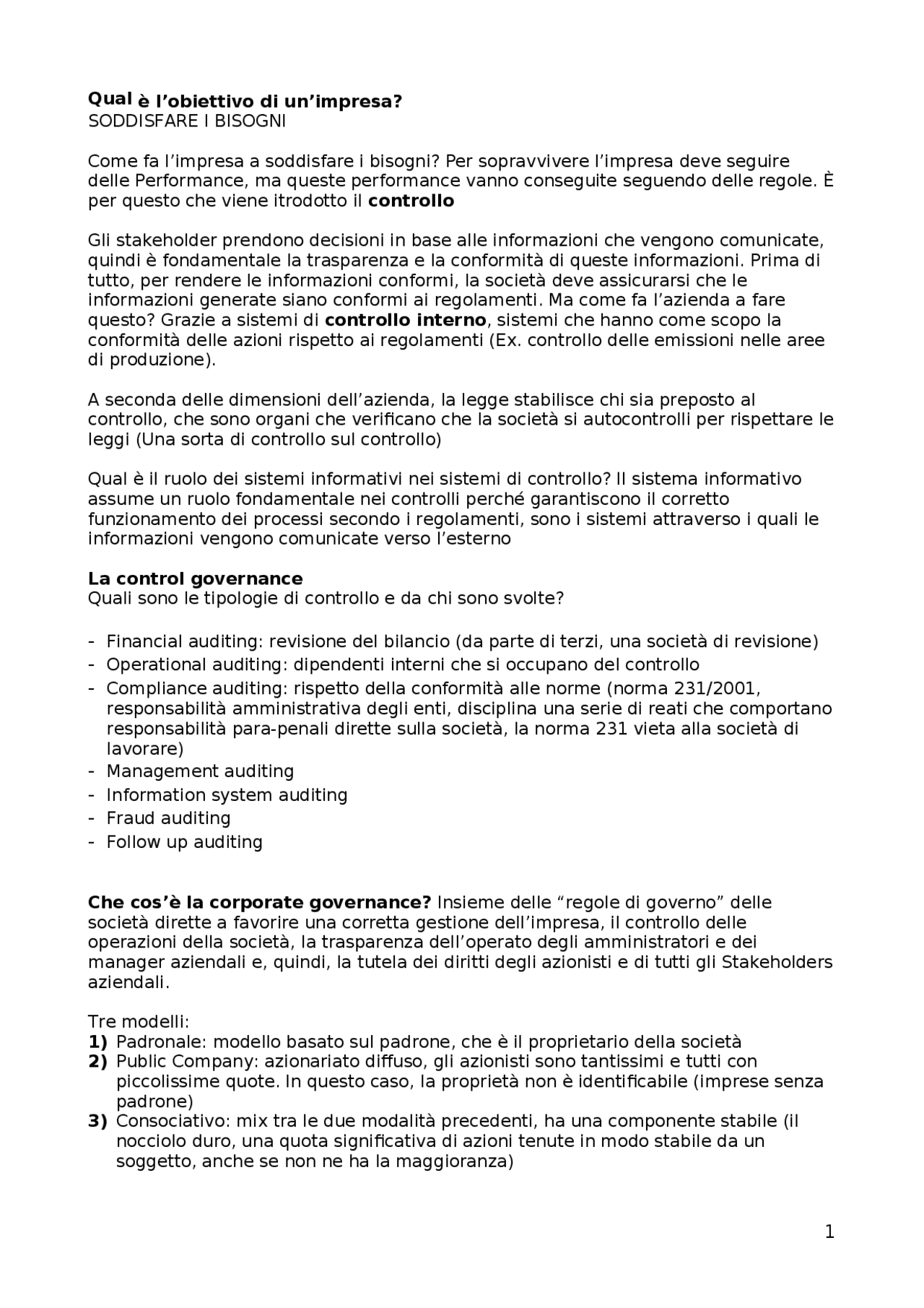 Riassunto Auditing E Sistemi Informativi Unito Docsity