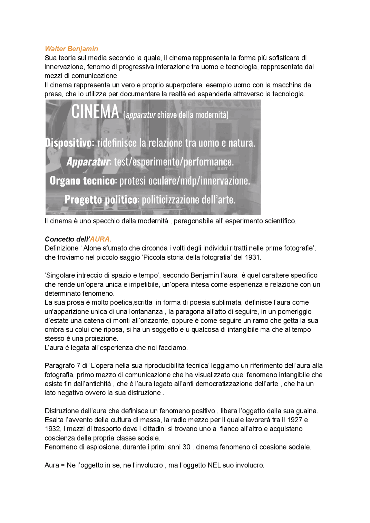 Comunicazione Digitale Walter Benjamin Aura Docsity
