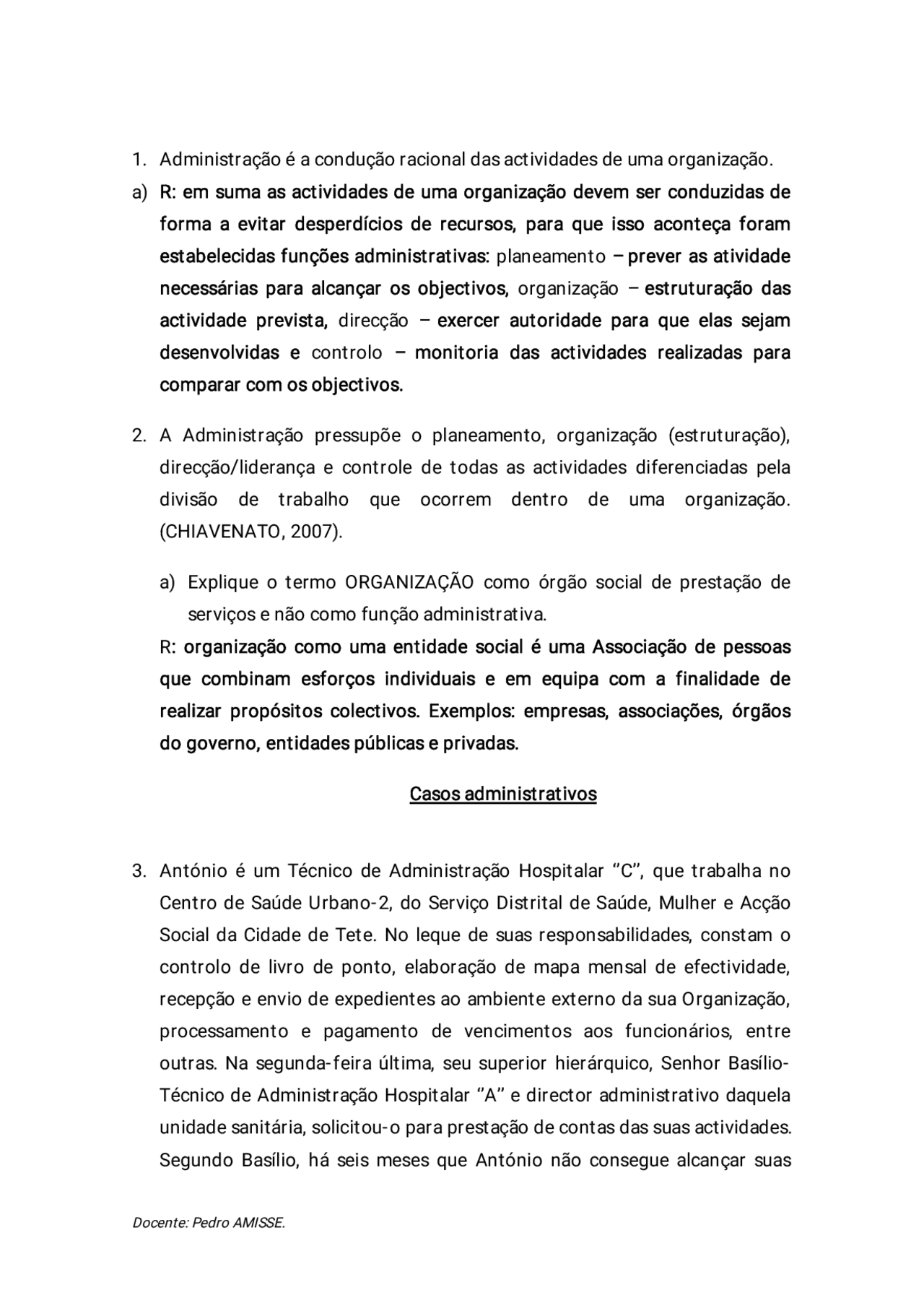 Exercícios De Fundamentos Da Administração Docsity