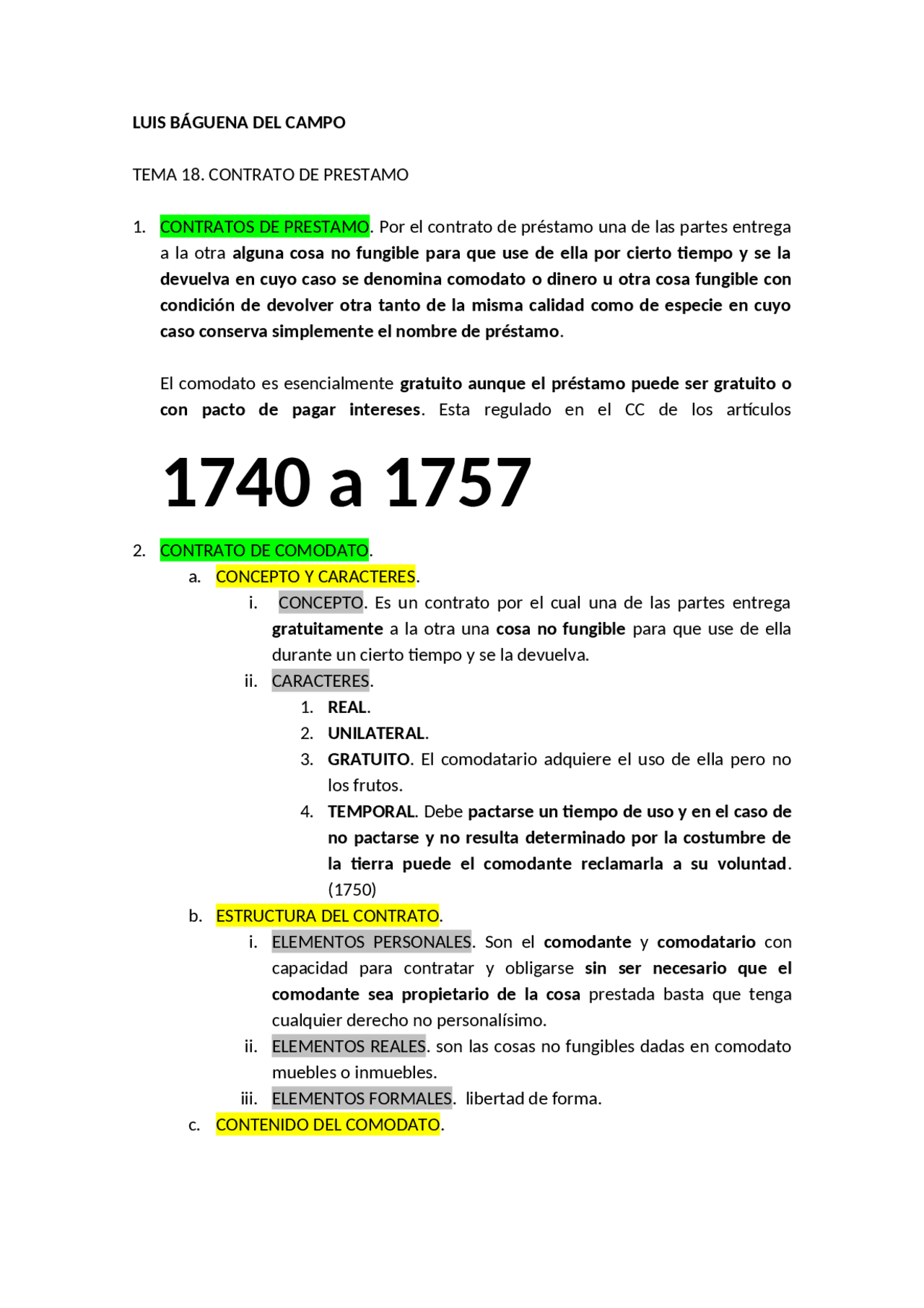 Derecho Civil Ii Contratos Docsity