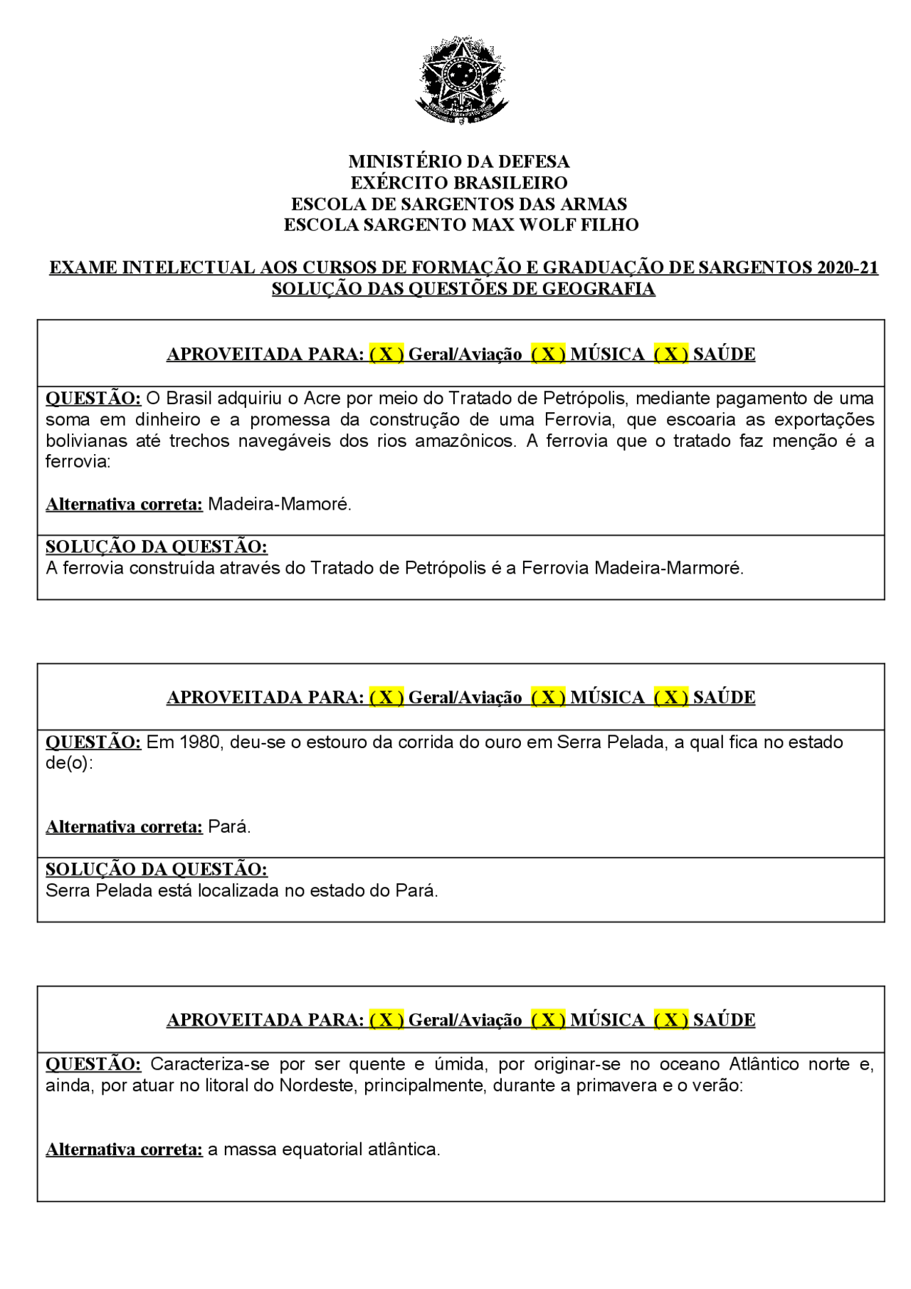 PROVA GEOGRAFIA ESA 2019 - Docsity