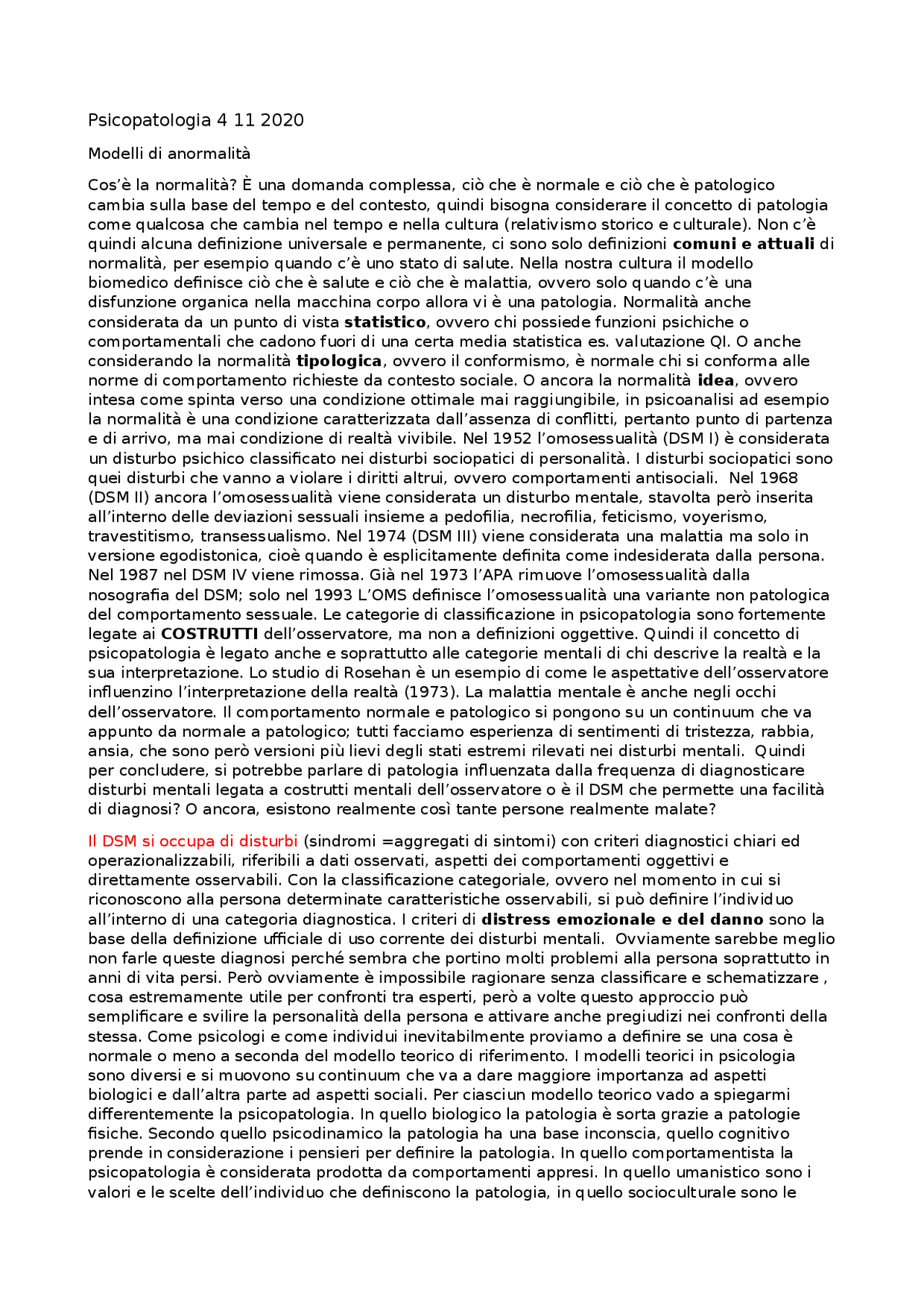 Modelli di anormalità. Prof Troncone Vanvitelli. - Docsity