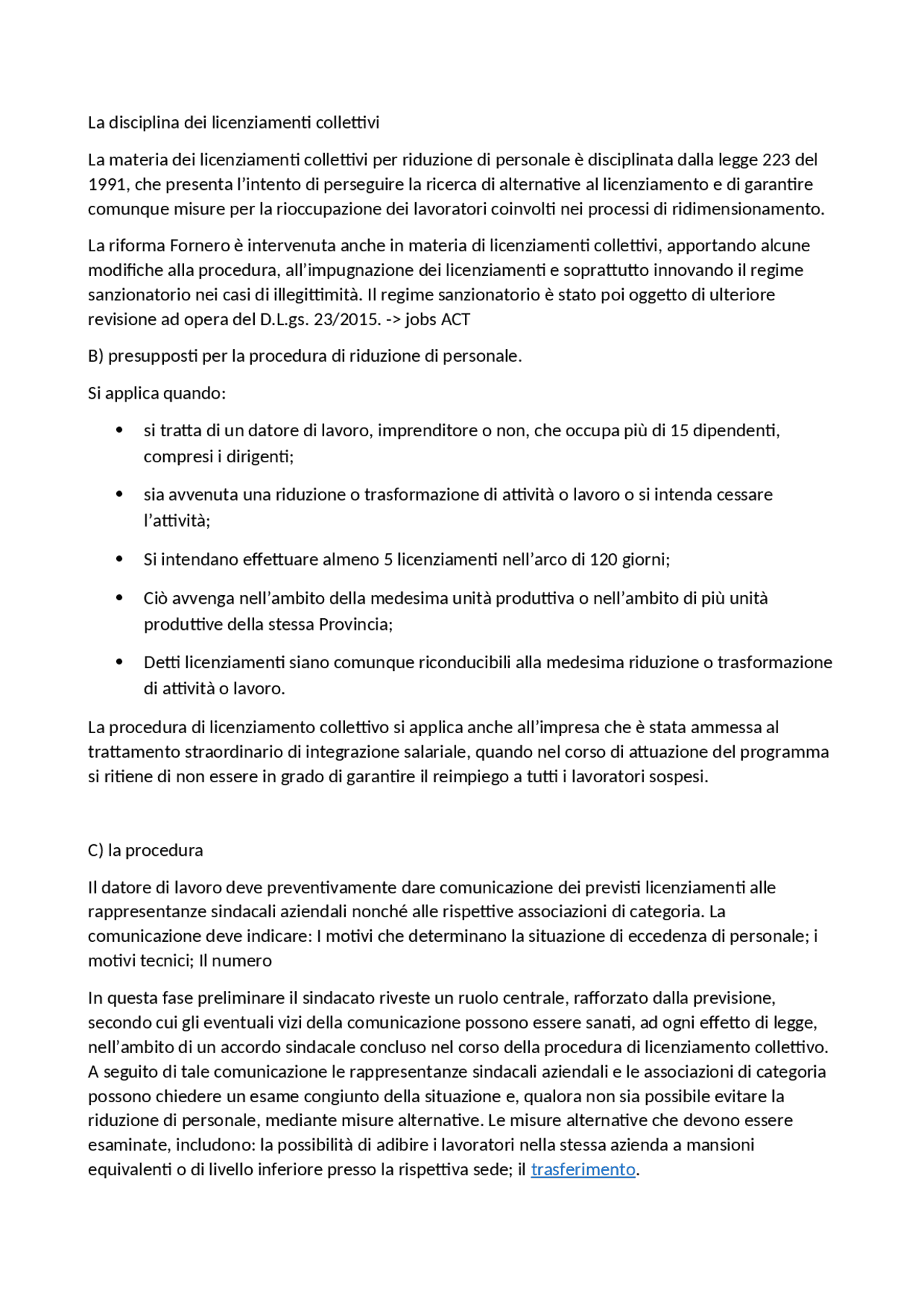 I Licenziamenti Collettivi Docsity