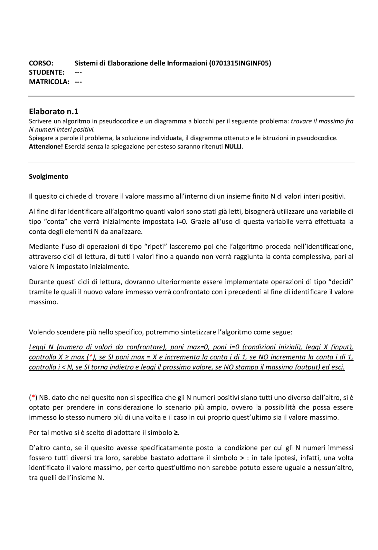 Sistemi Di Elaborazione Delle Informazioni Elab1 Unipegaso