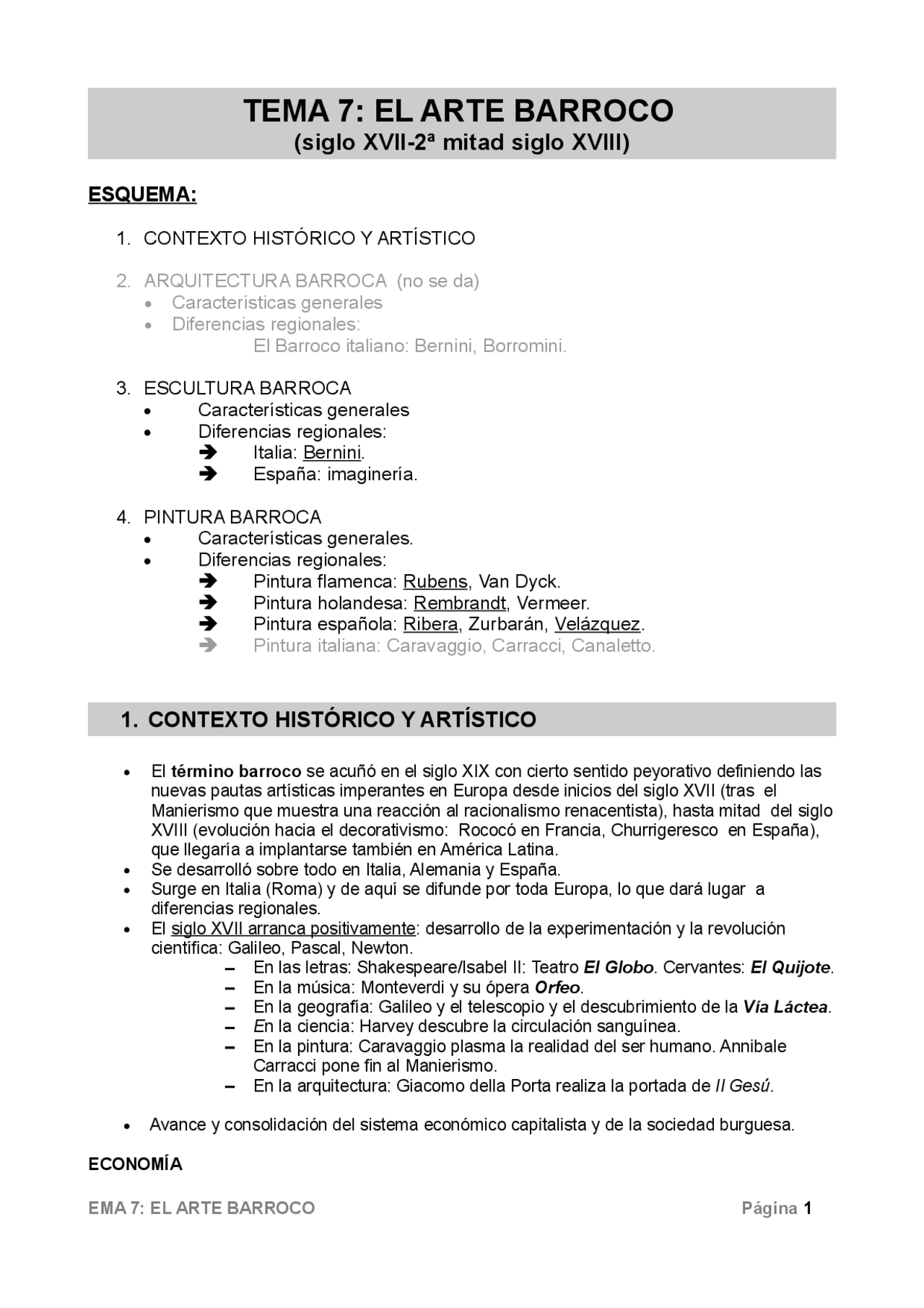 T7 Arte Barroco H.Arte - Docsity