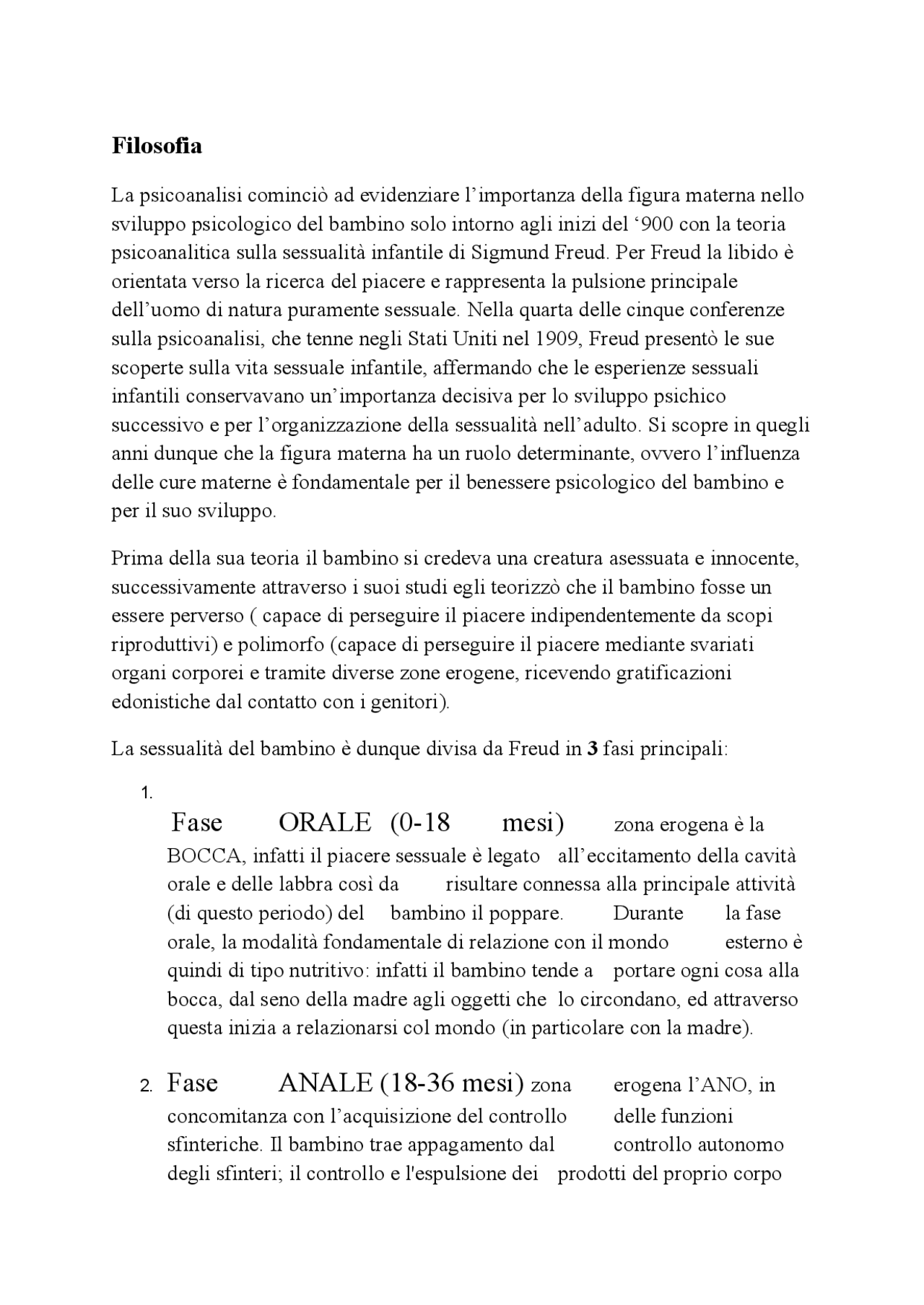 Freud E Complesso Di Edipo Docsity