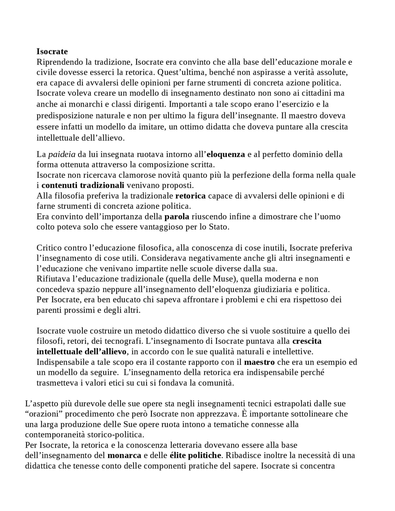 Isocrate Esame Pesci Docsity