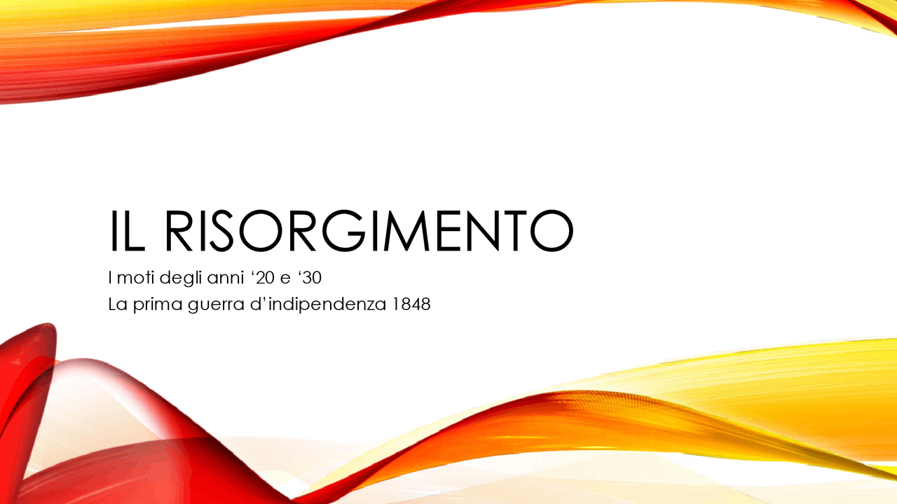 Il risorgimento italiano - Docsity