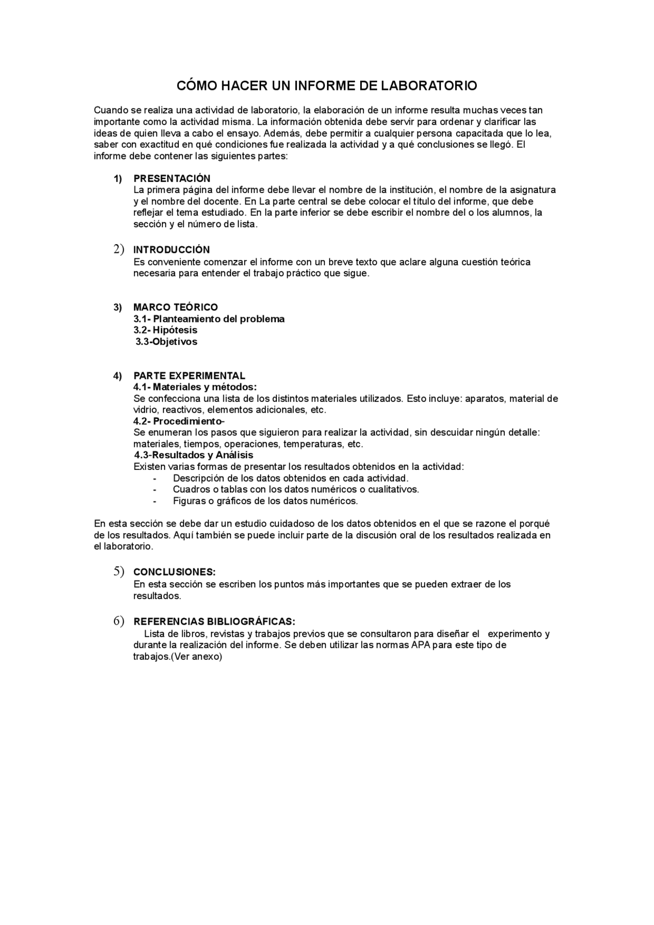 Ejemplo De Informe De Laboratorio Cómo Redactar Un Informe De