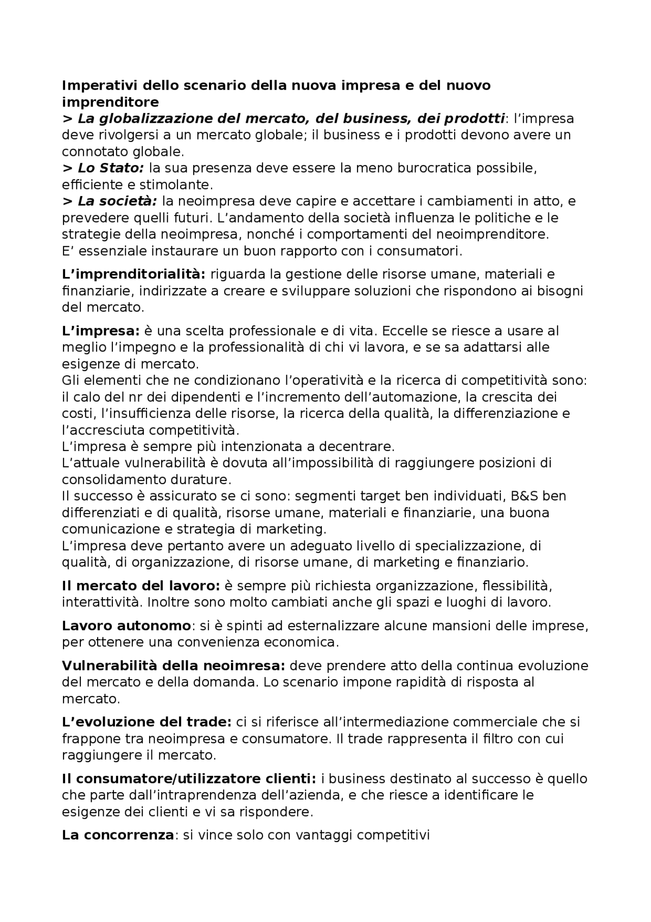 Impreditorialità E Start Up Dimpresa Docsity