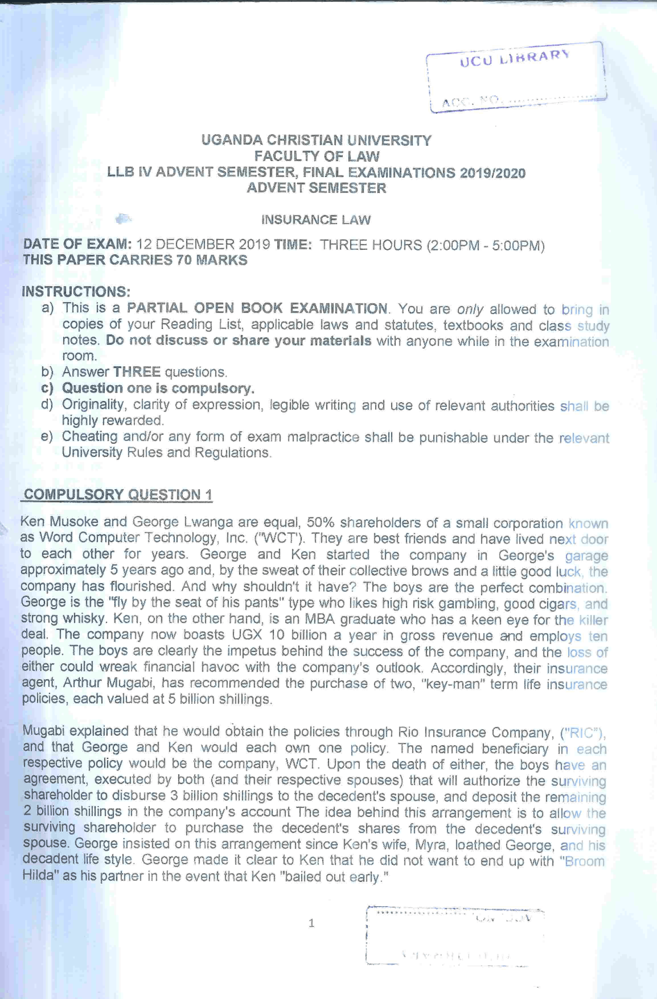 this contains law past papers for law students in there 4th year. it ...