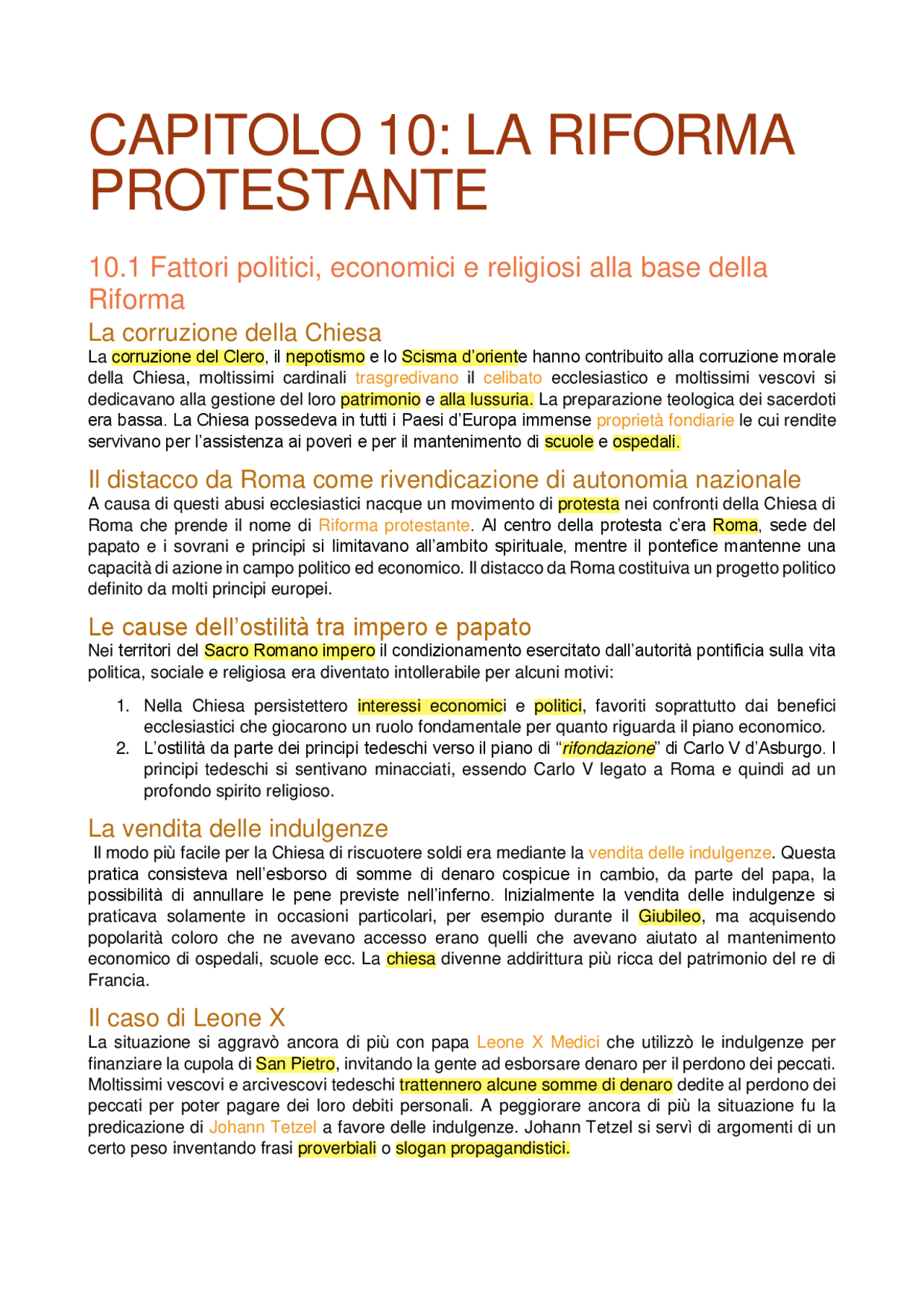LA RIFORMA PROTESTANTE - Docsity