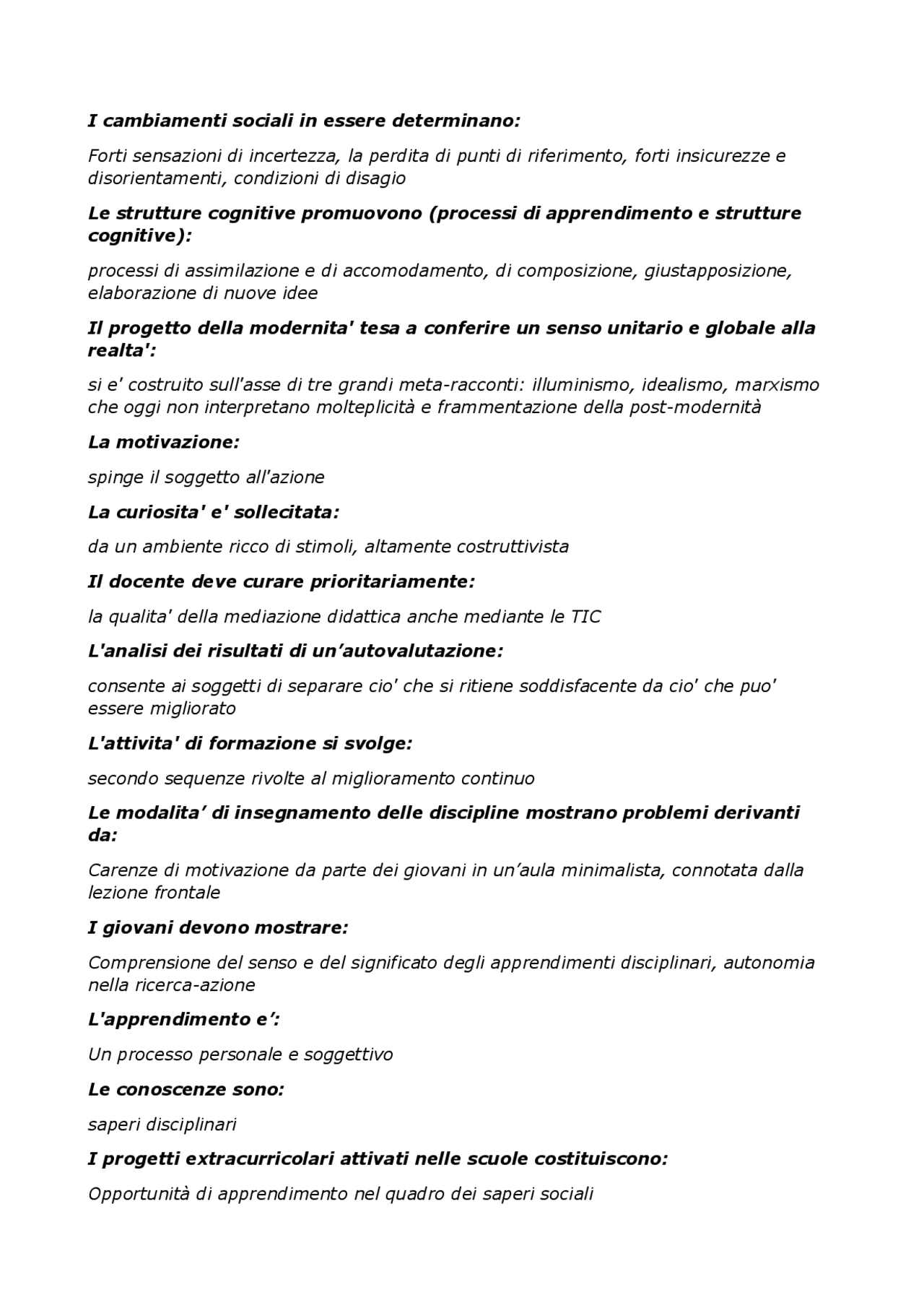 Domande E Risposte Test Psicologia Generale 24 Cfu Pegaso 2021 Docsity