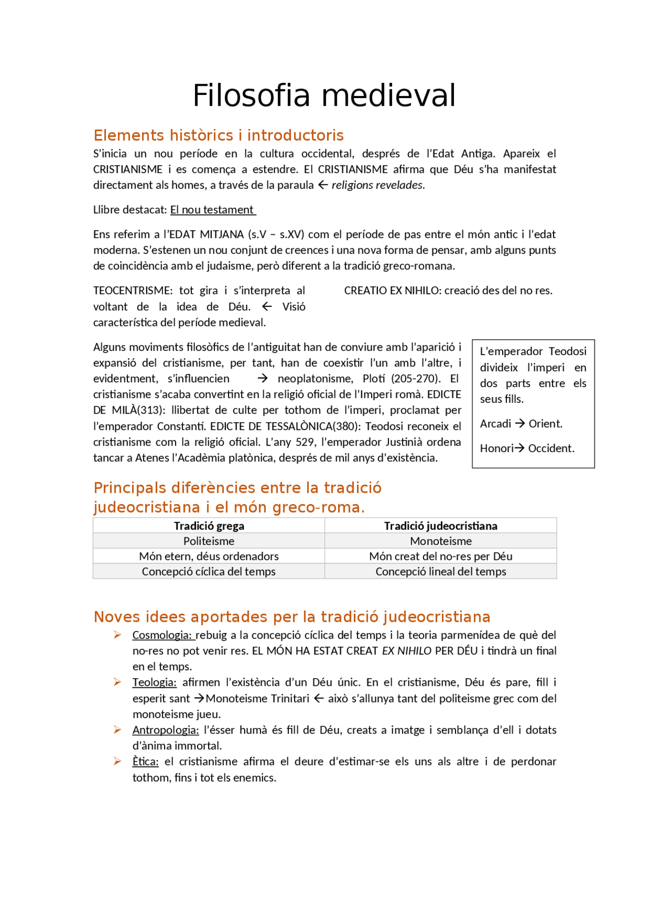 Apunts de Filosofia Medieval - Docsity