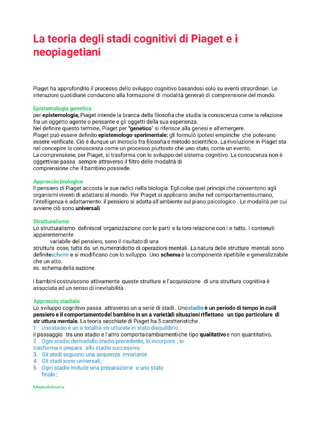 Psicologia Dello Sviluppo Docsity