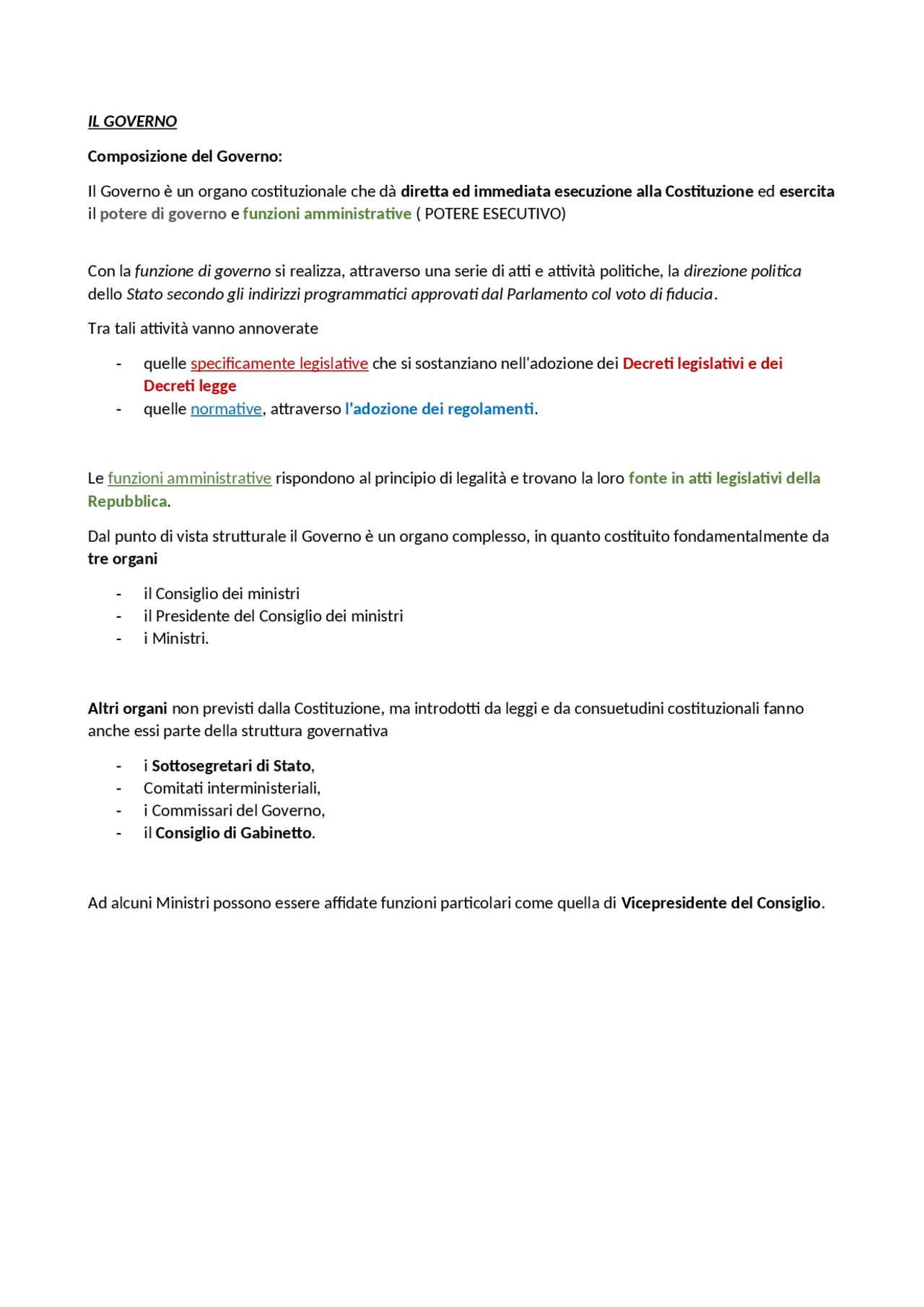 Il Governo Rossano Docsity