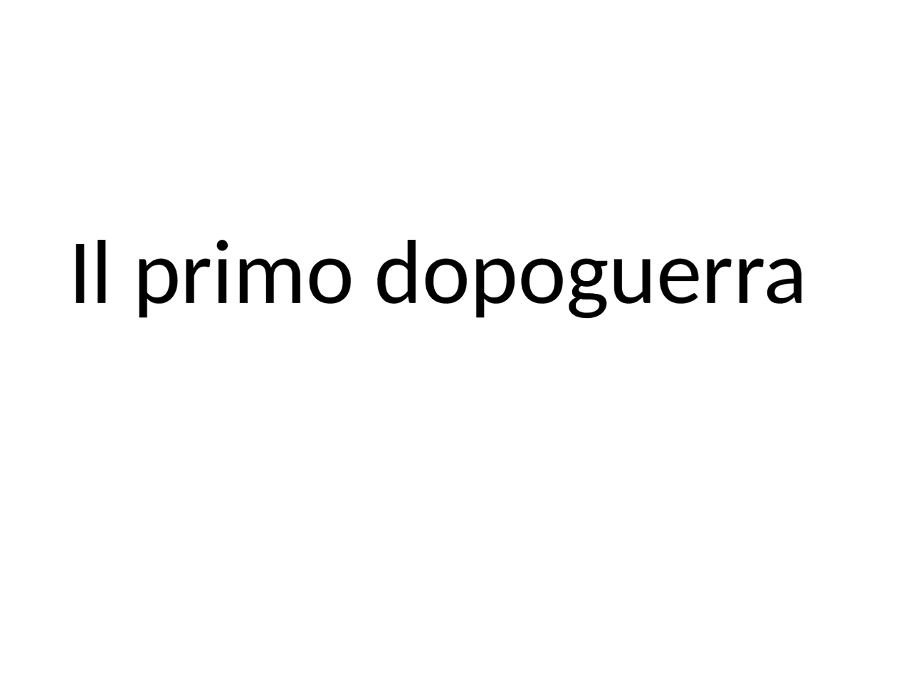 Il Primo Dopoguerra Docsity