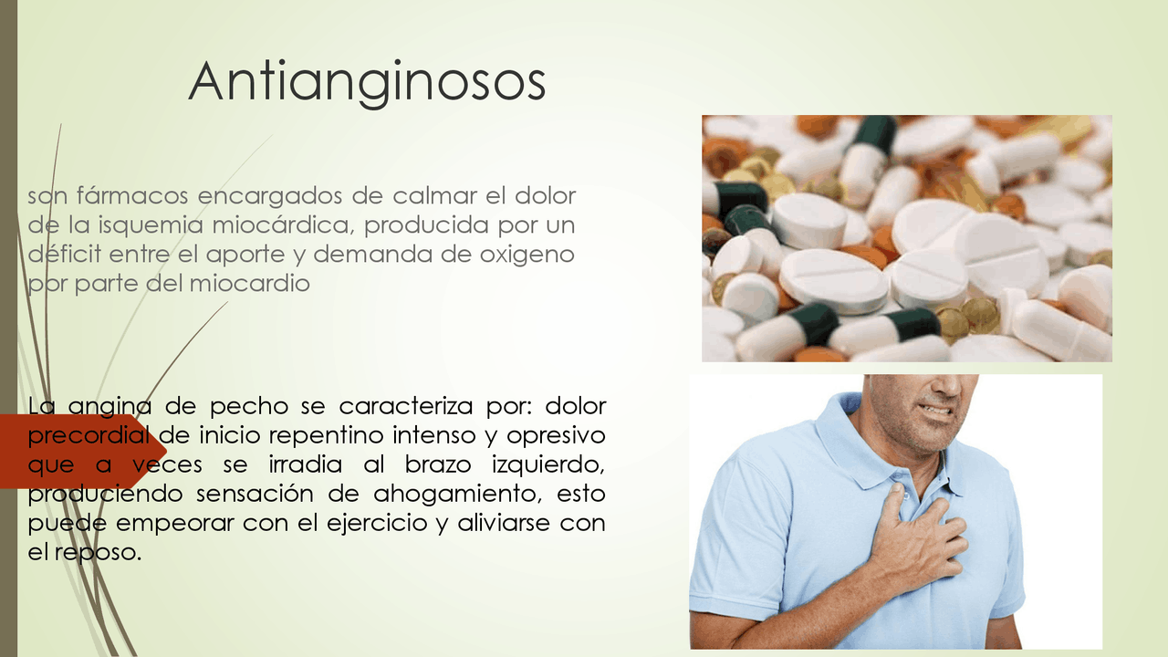 Fármacos Antianginosos | Diapositivas de Farmacología - Docsity