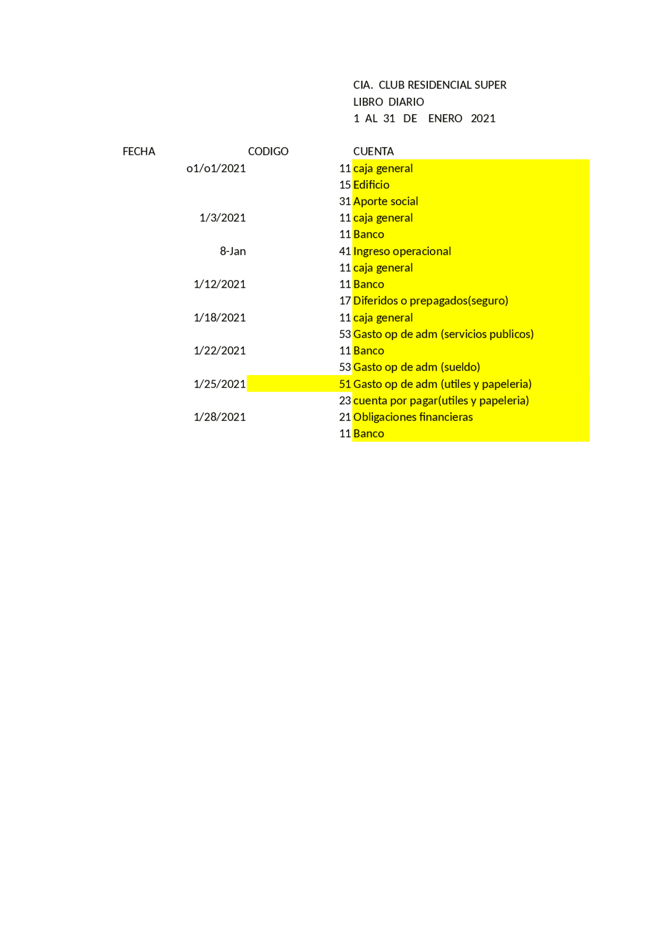 Actividad 11 - Resultados del ejercicio - Docsity