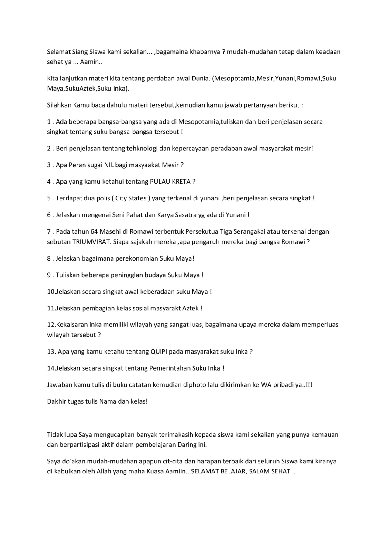 Tugas Sejarah Indonesia | Exercises History | Docsity