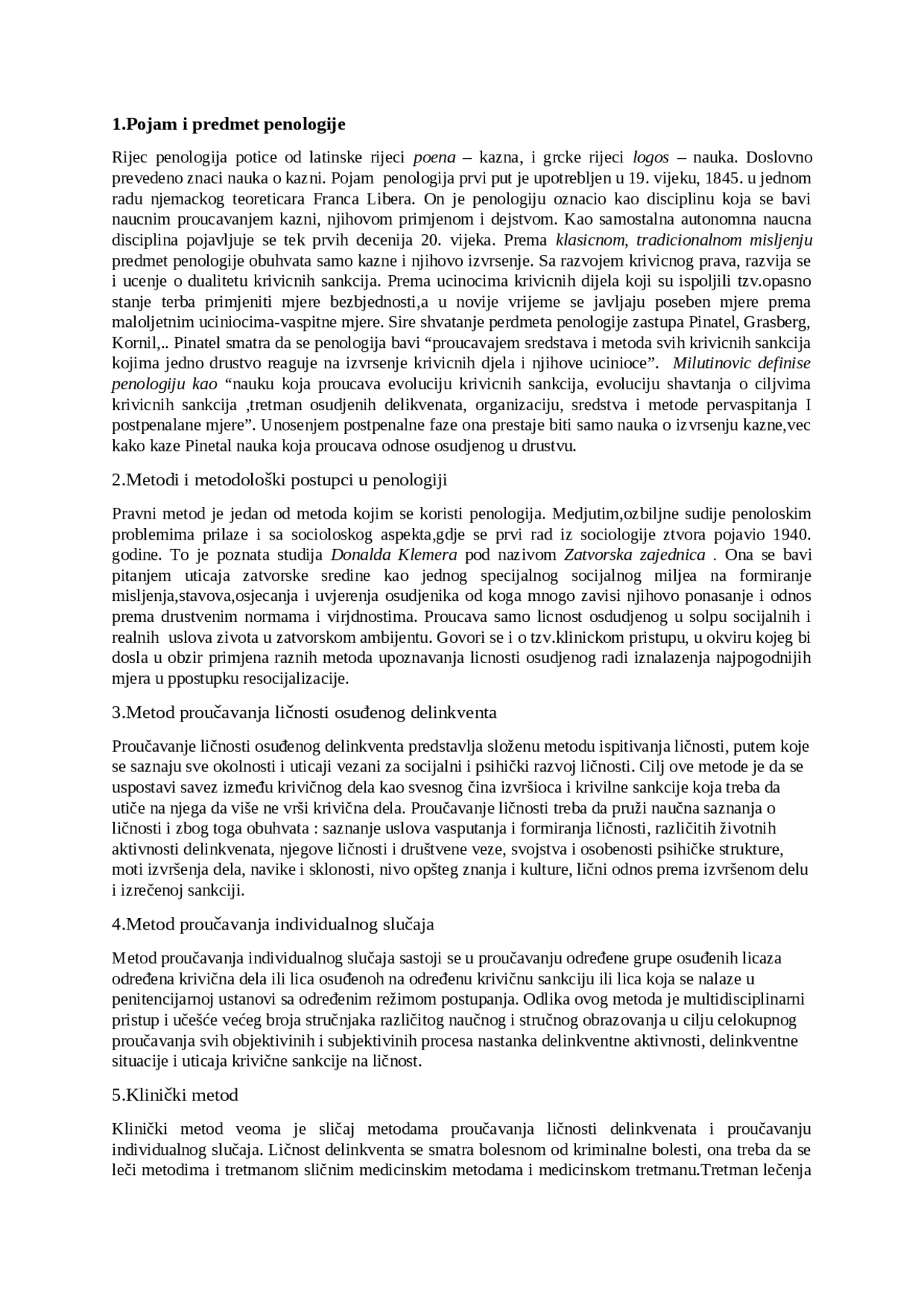 Skripta Iz Penologije Skripte Predlog Penologija Docsity
