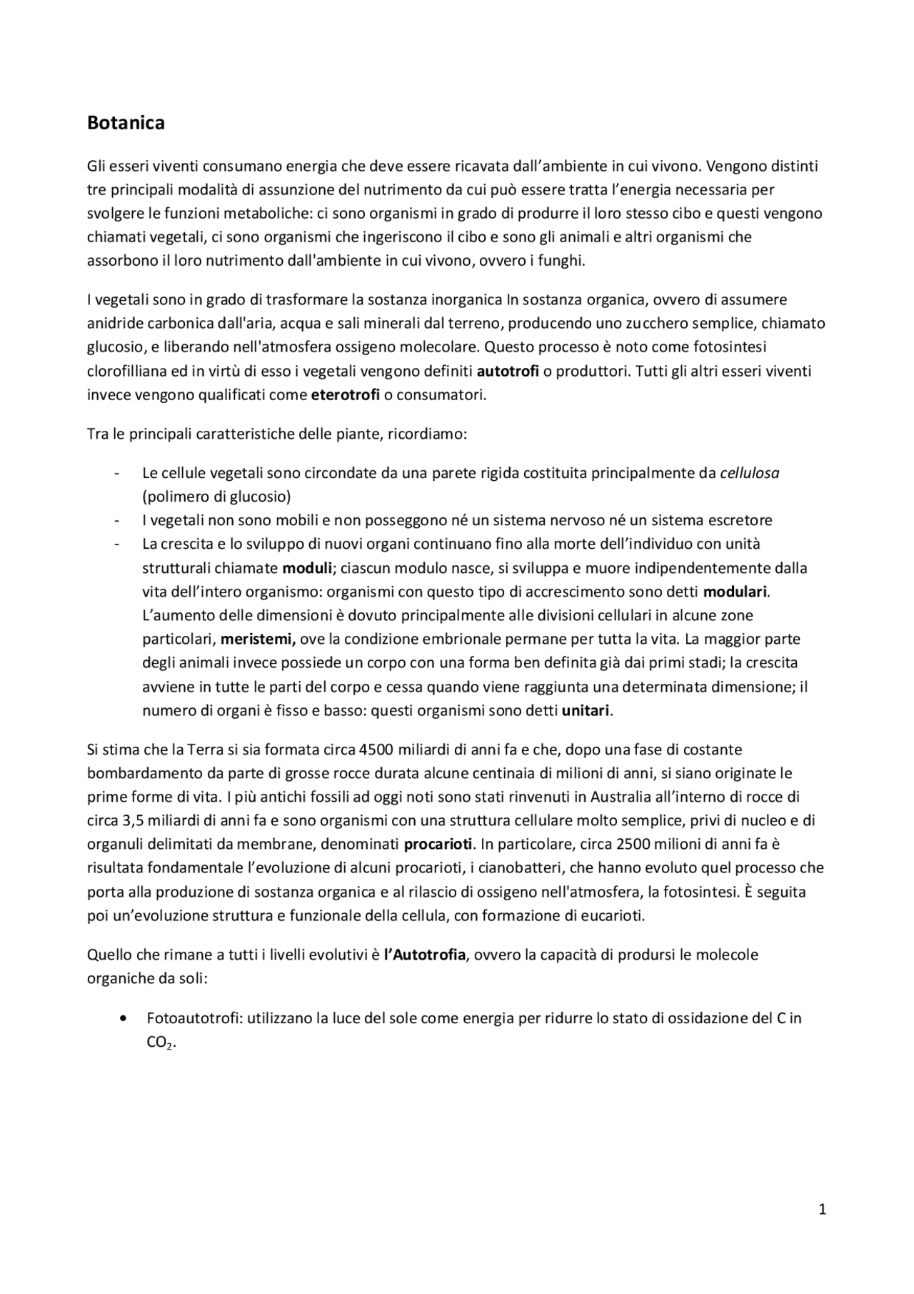 Appunti Botanica Generale Docsity