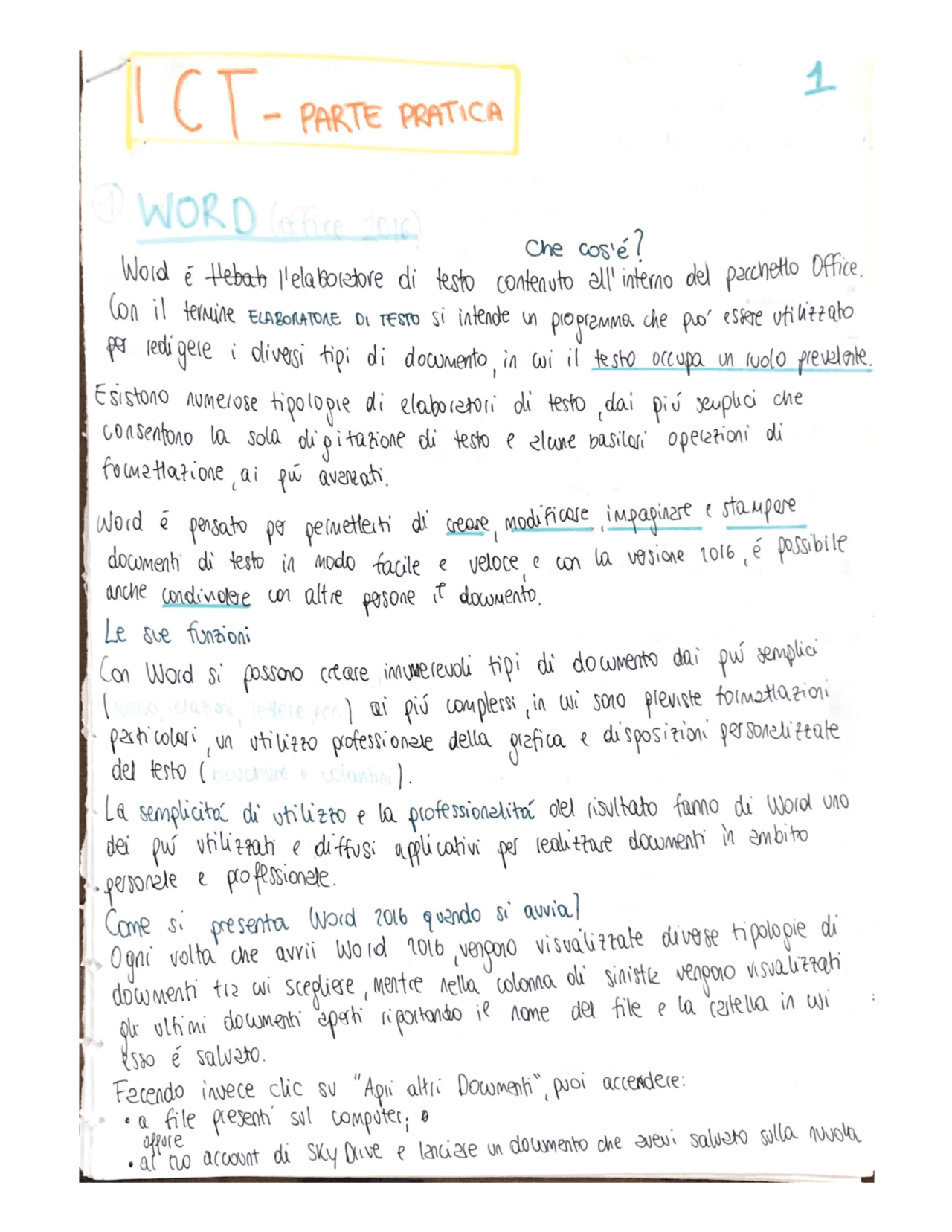 Appunti Word Parte Pratica Esame Ict Docsity