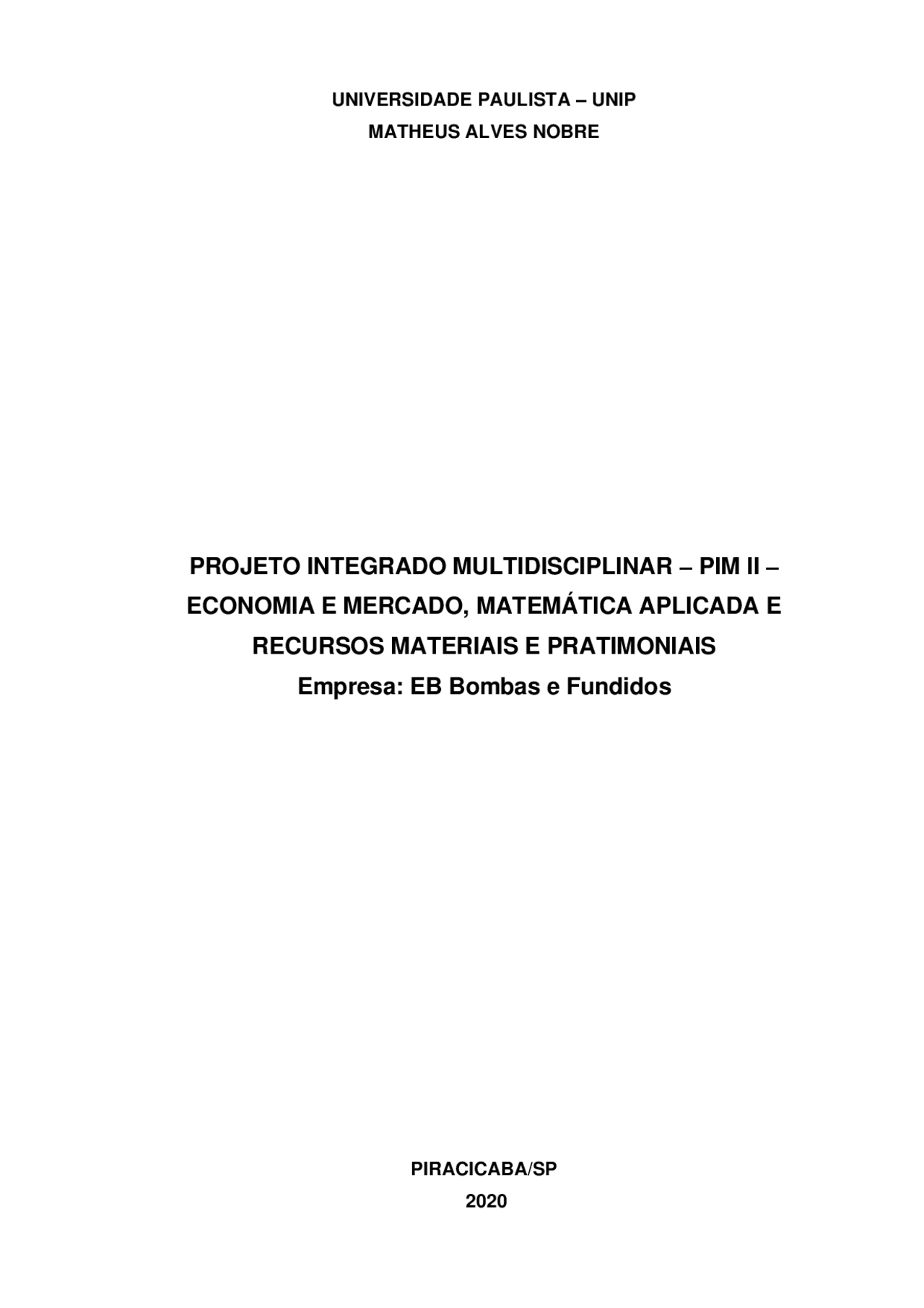 Pim Ii Unip Segundo Semestre Docsity
