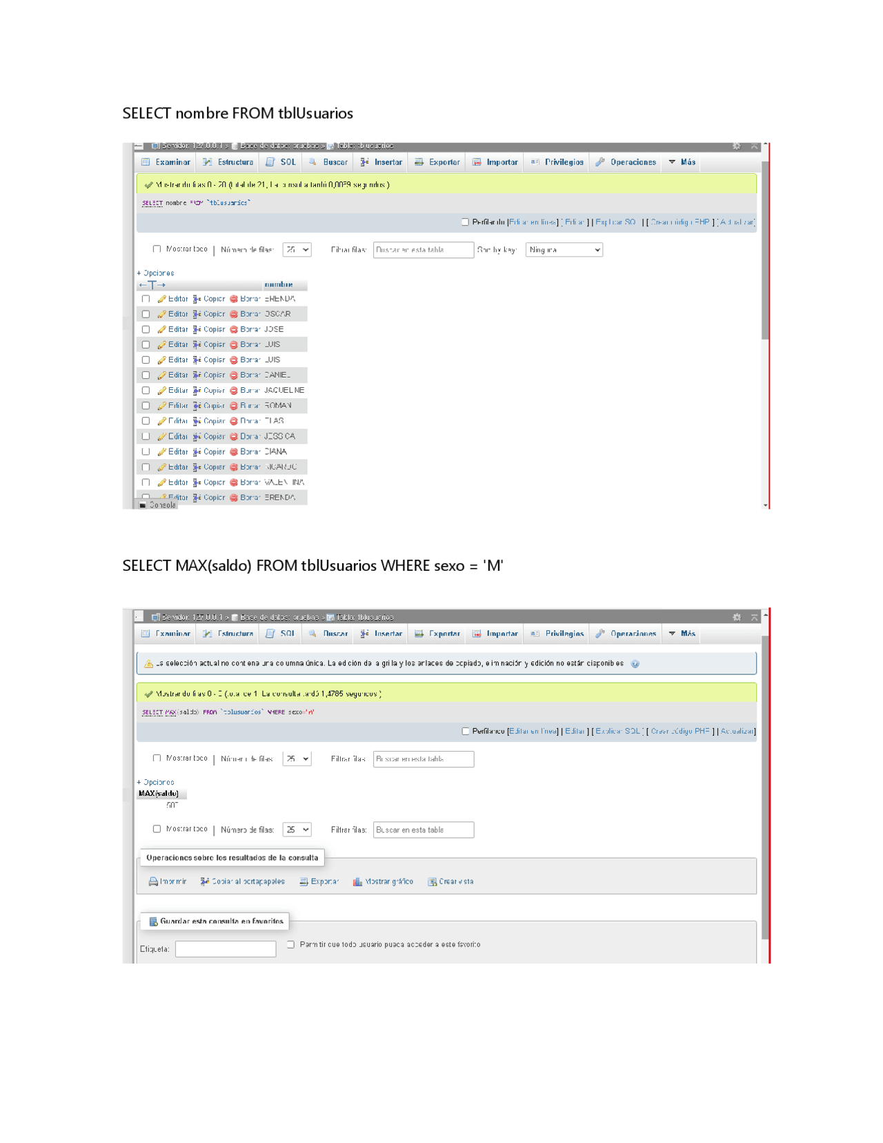 Actividad SQL - Scripts para la consulta | Exercises of Database ...