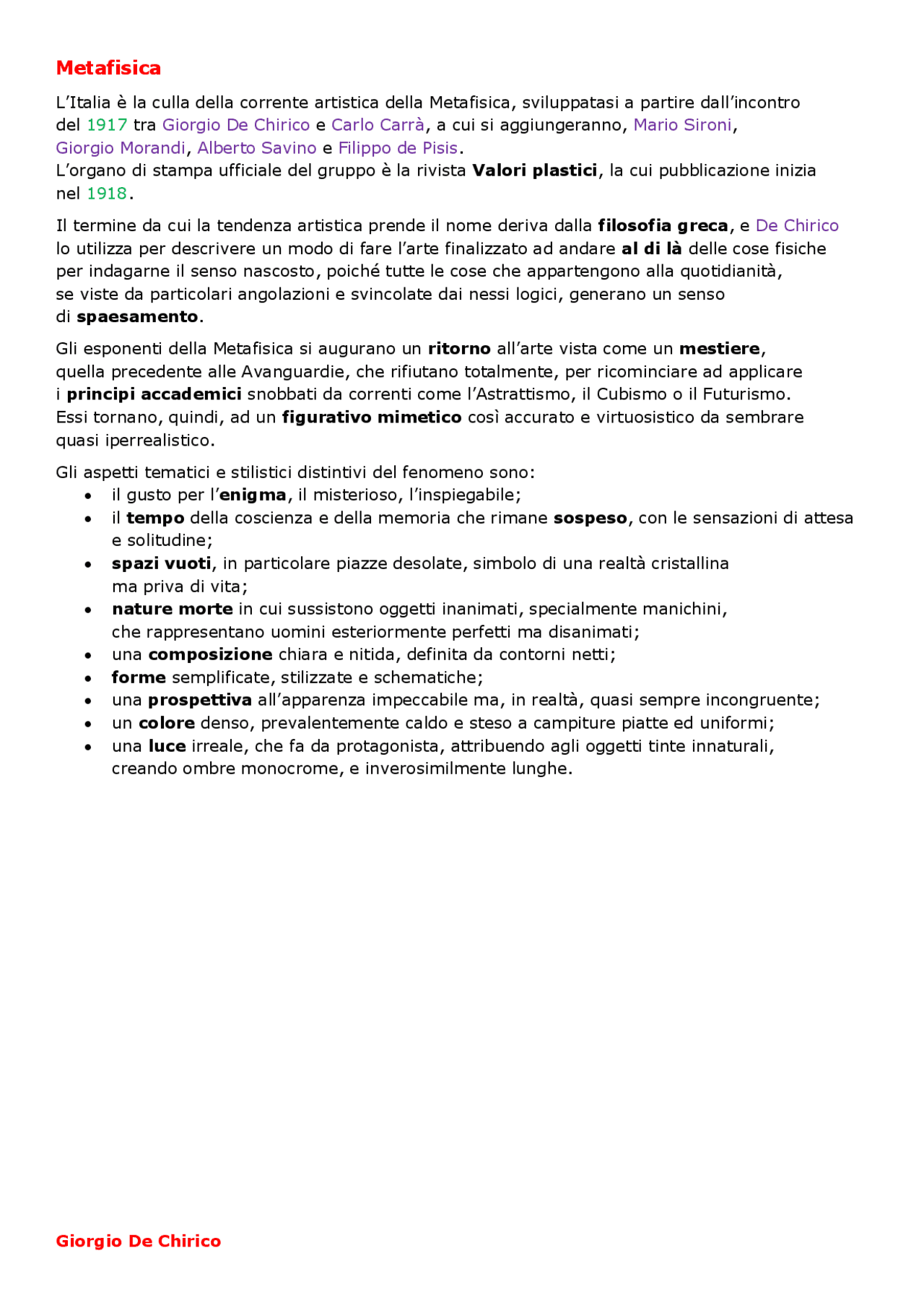 Riassunti Sulla Metafisica Docsity