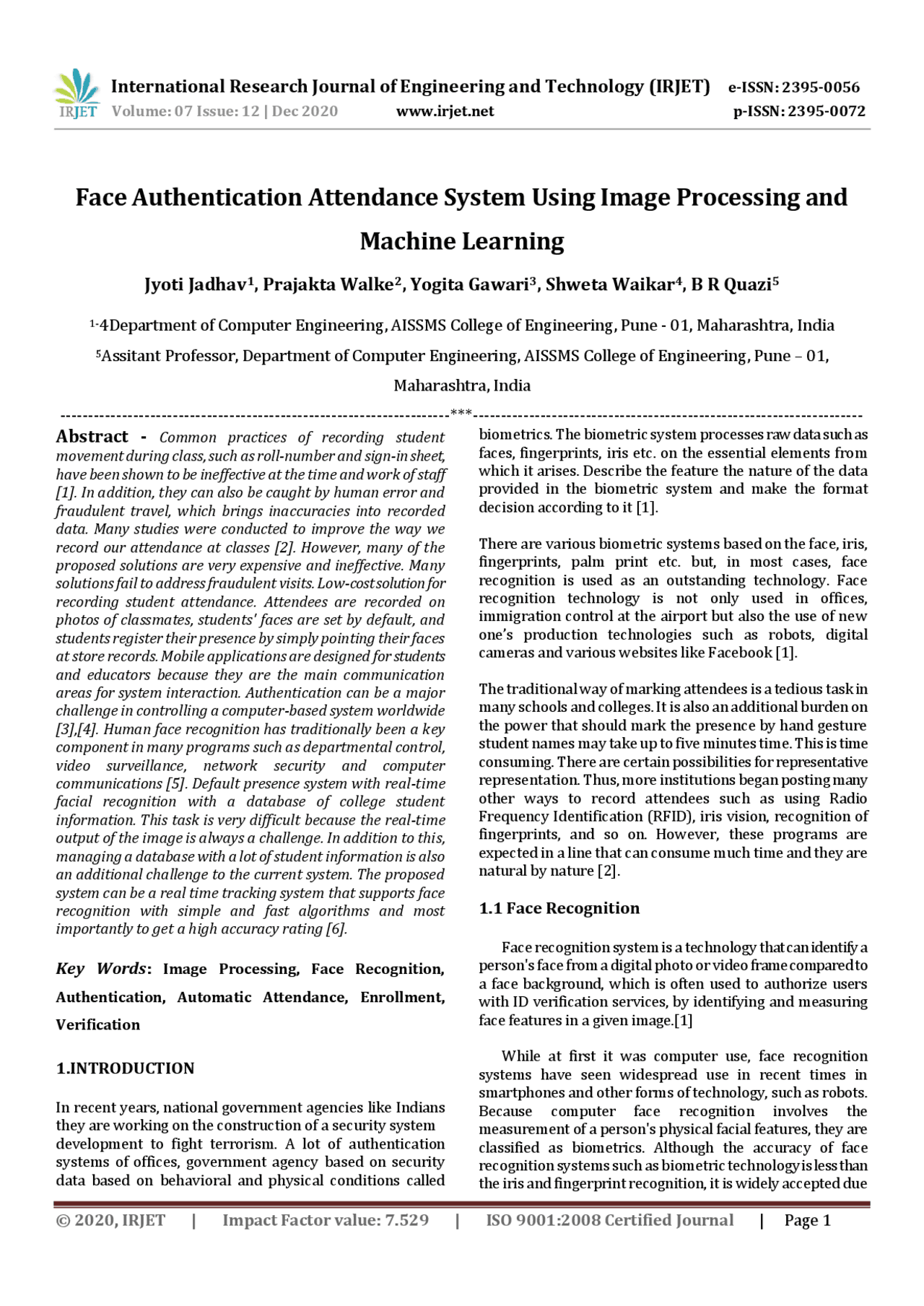 Paper publish of final year students - Docsity