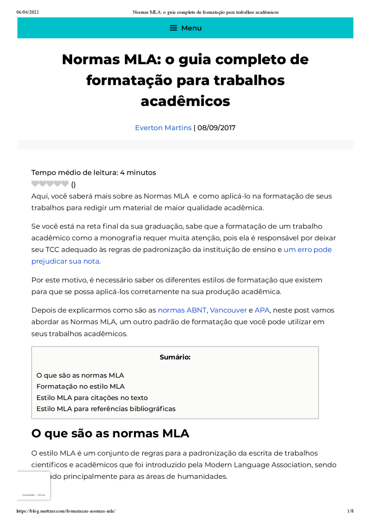 Normas Científicas Para Formatação De Trabalhos Docsity