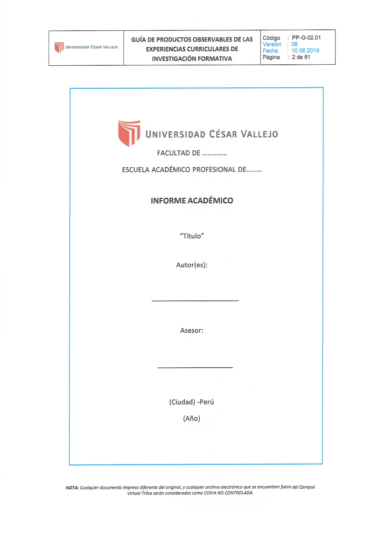 MODELO DE INFORME ACADÉMICO - Docsity