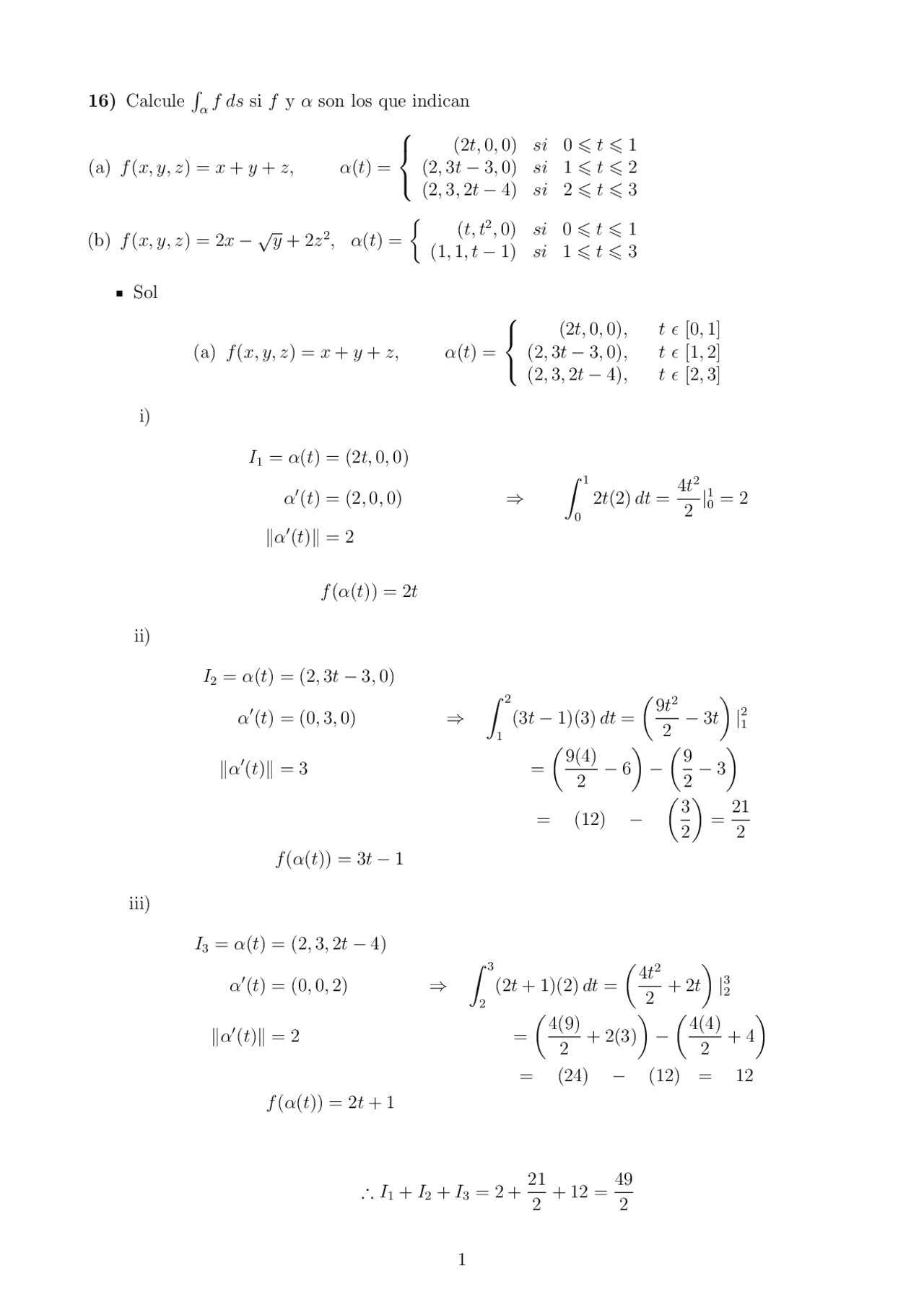 Ejercicios Integrales de Linea - Docsity